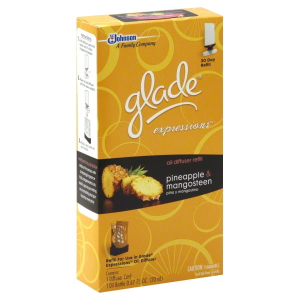 Glade Expressions Oil Diffuser Refill, Pineapple & Mangosteen - Walmart.com