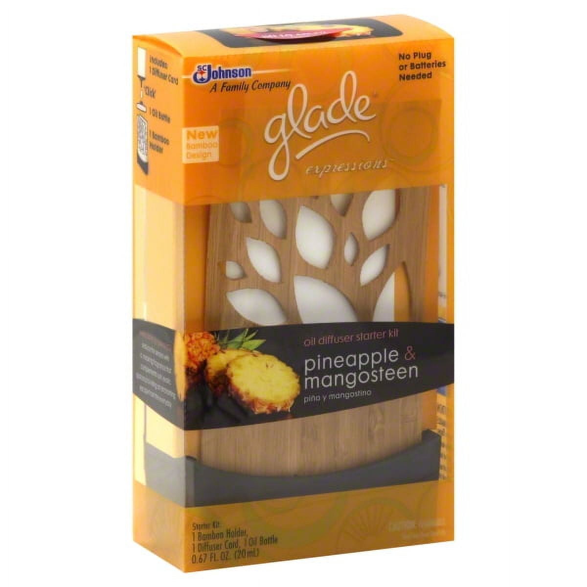 Glade Expressions Oil Diffuser Starter Kit, Pineapple & Mangosteen ...