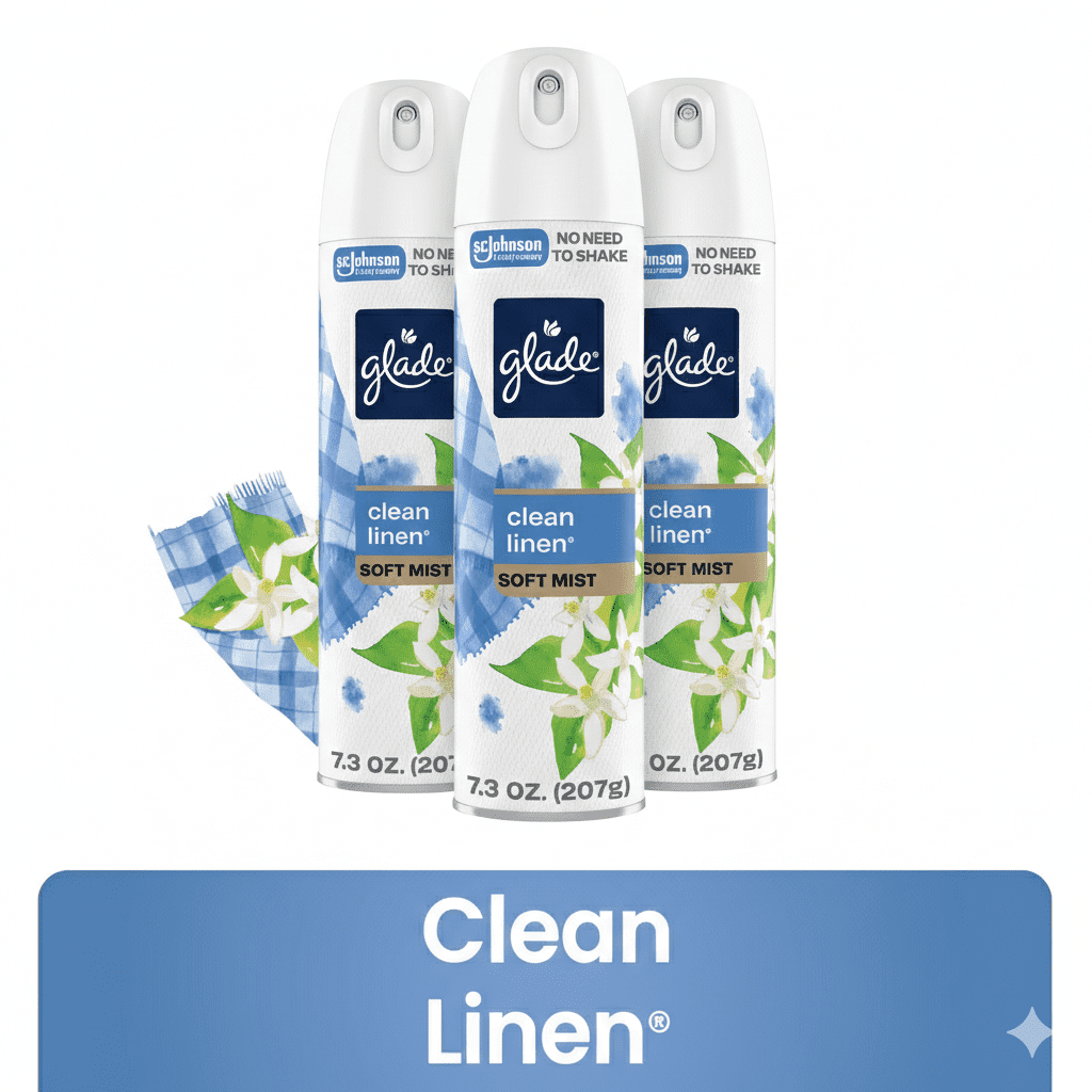 Glade Odor Fighting Soft Mist Air Freshener Room Spray, Clean Linen, 7. ...