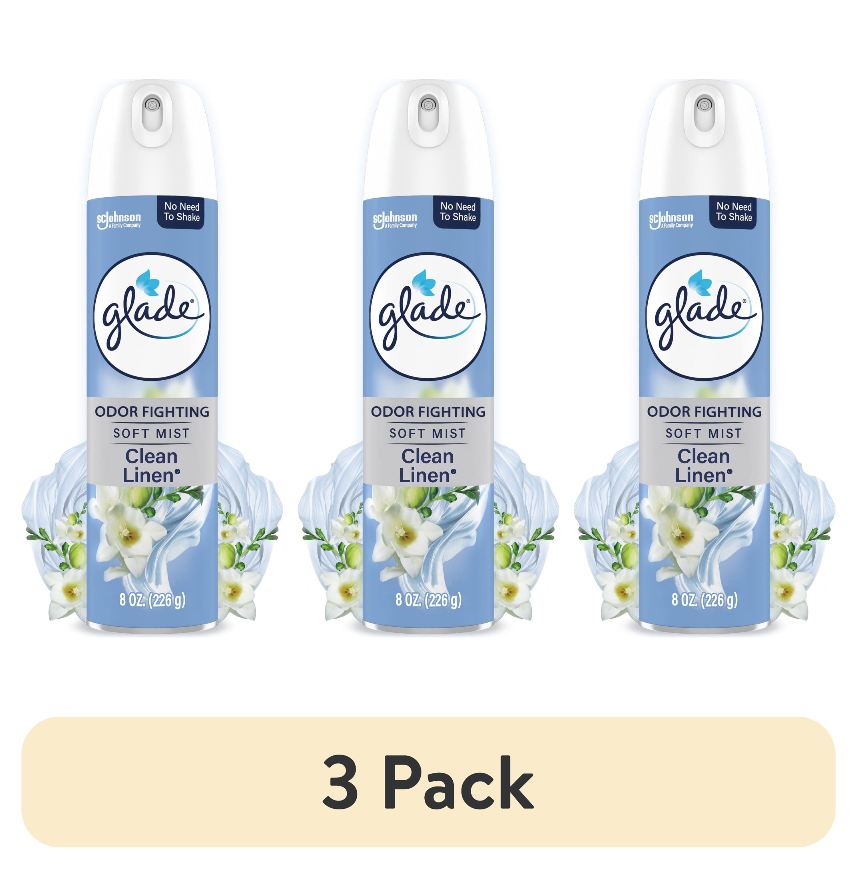 (3 pack) Glade Odor Fighting Soft Mist Air Freshener Room Spray, Clean ...