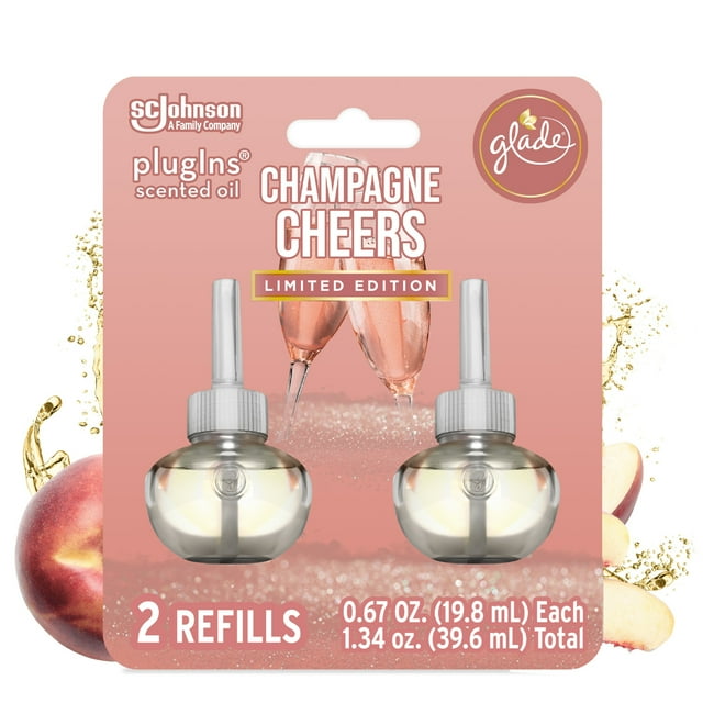 Glade PlugIns Room Scented Oil Refills, Champagne Cheers, 2 Pack ...