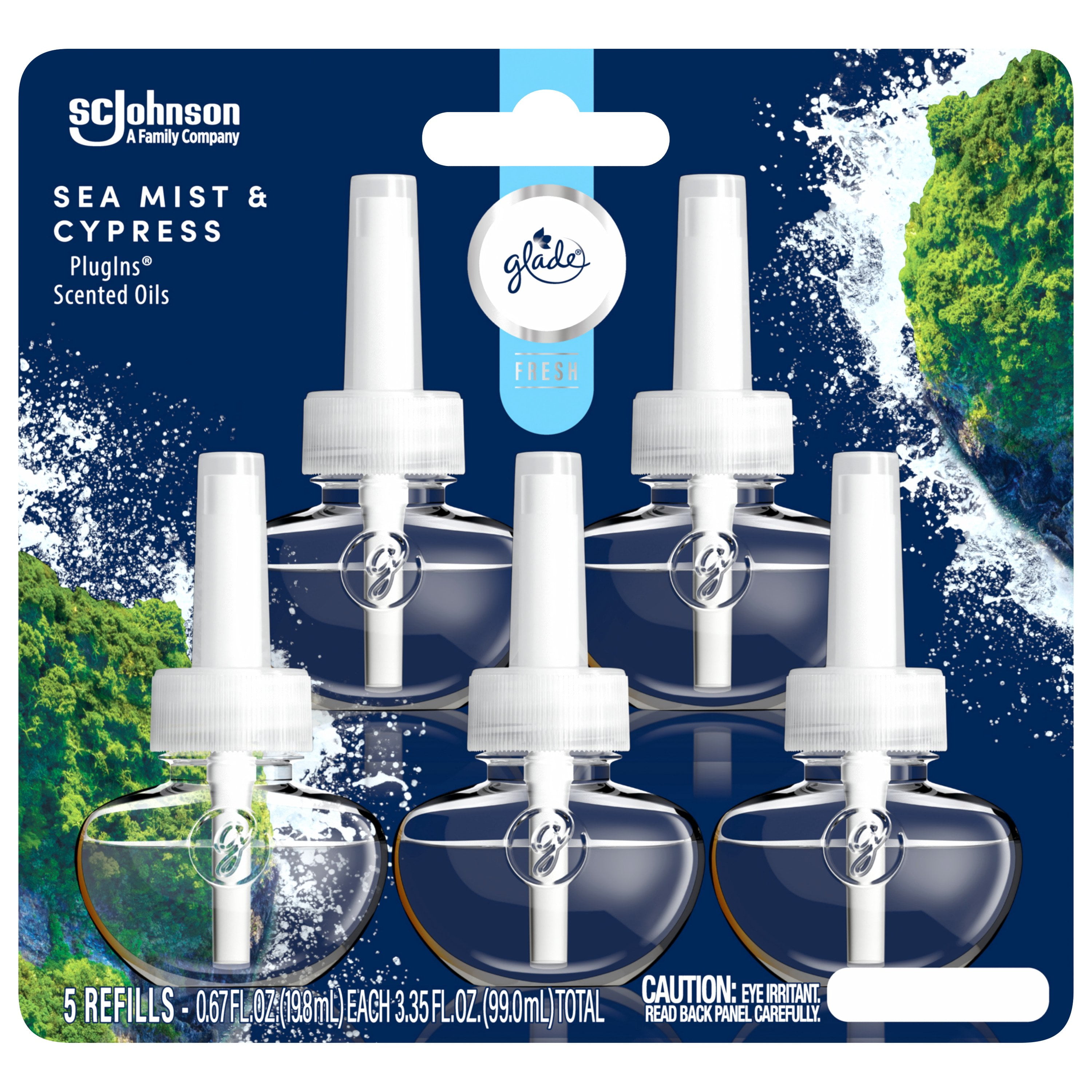 Glade Plug In Scented Oil - Fresh Sea Mist & Cypress - 3.35 Oz - 5 Pk ...