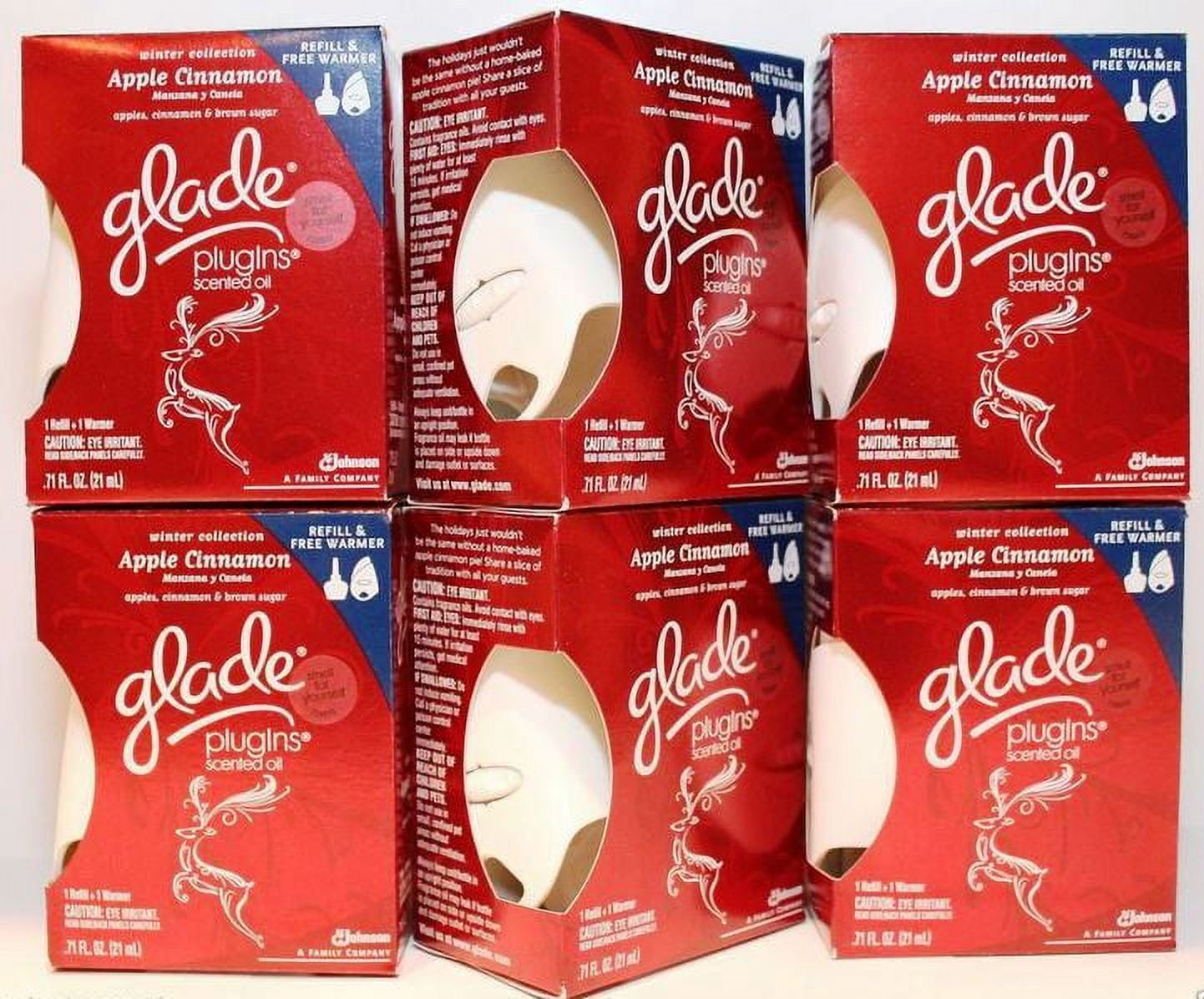 Glade Plug-In Scented Oil Starter Kit (Warmer & Refill) Apple Cinnamon ...