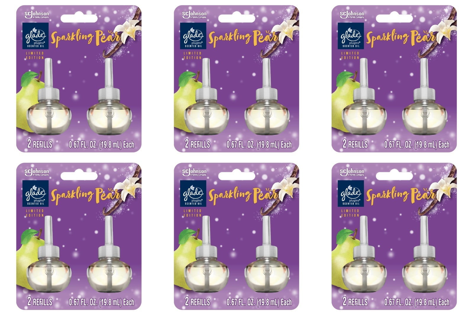 Glade Plug Ins Sparkling Pear Scented Oil Refills Air Freshener Limited ...