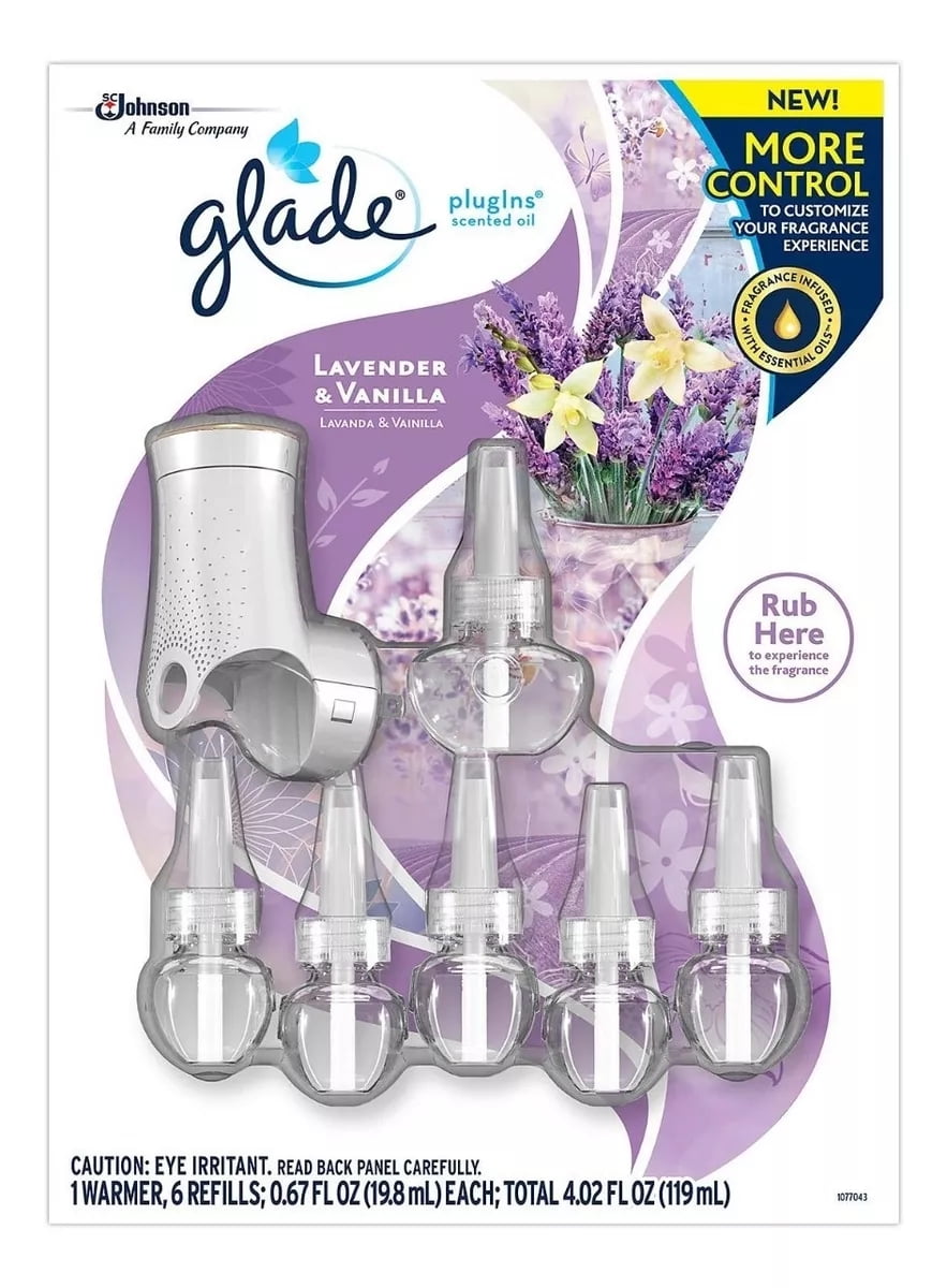 Glade Plug-Ins Warmer and 6 Refills Lavendar and Vanilla - Walmart.com