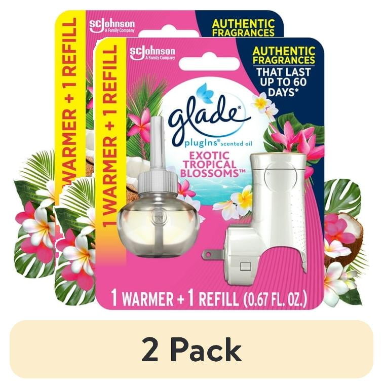 (2 pack) Glade PlugIns 1 Warmer + 1 ct Refill Starter Kit, Exotic ...