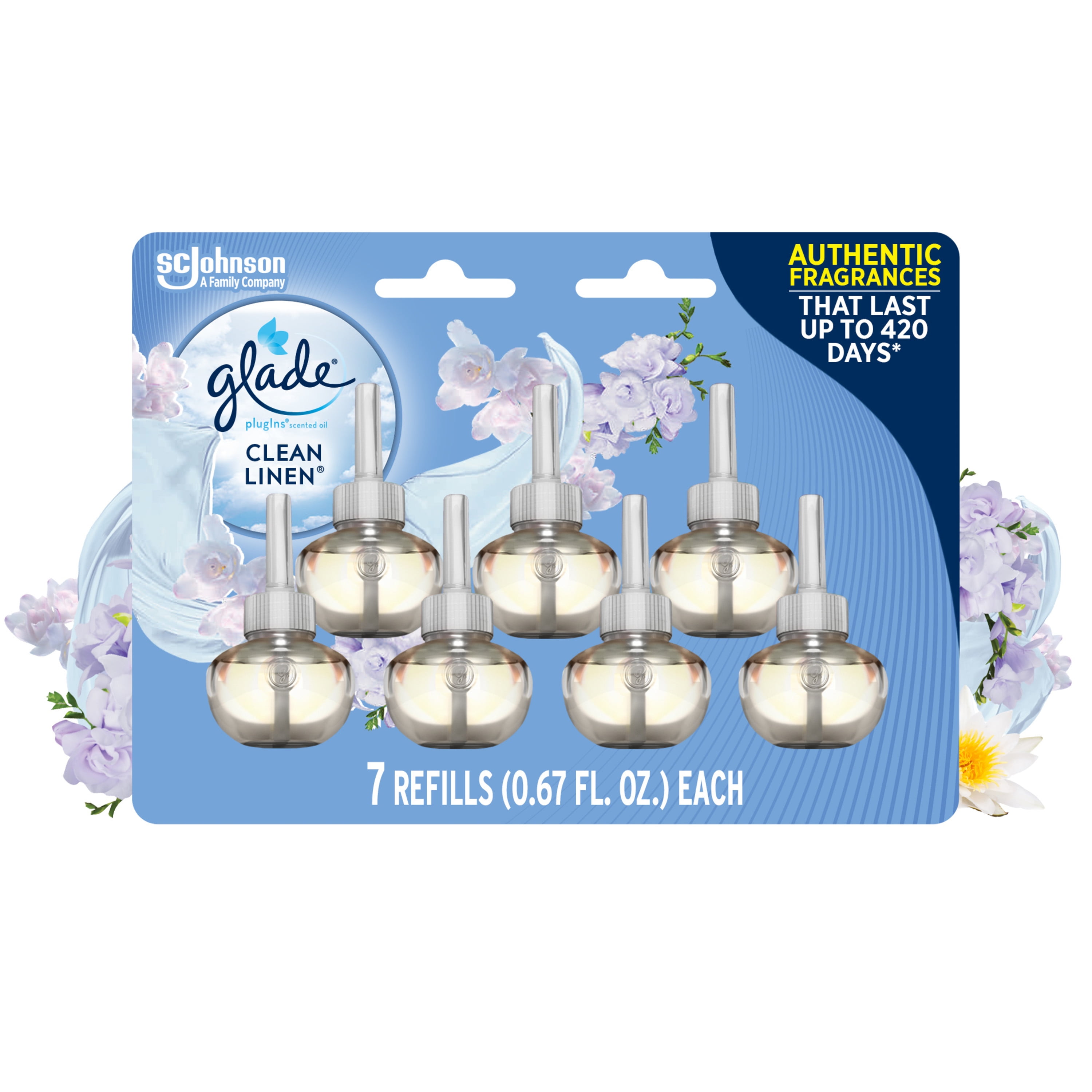 Glade PlugIns Air Freshener Refills, Clean Linen, Infused with ...