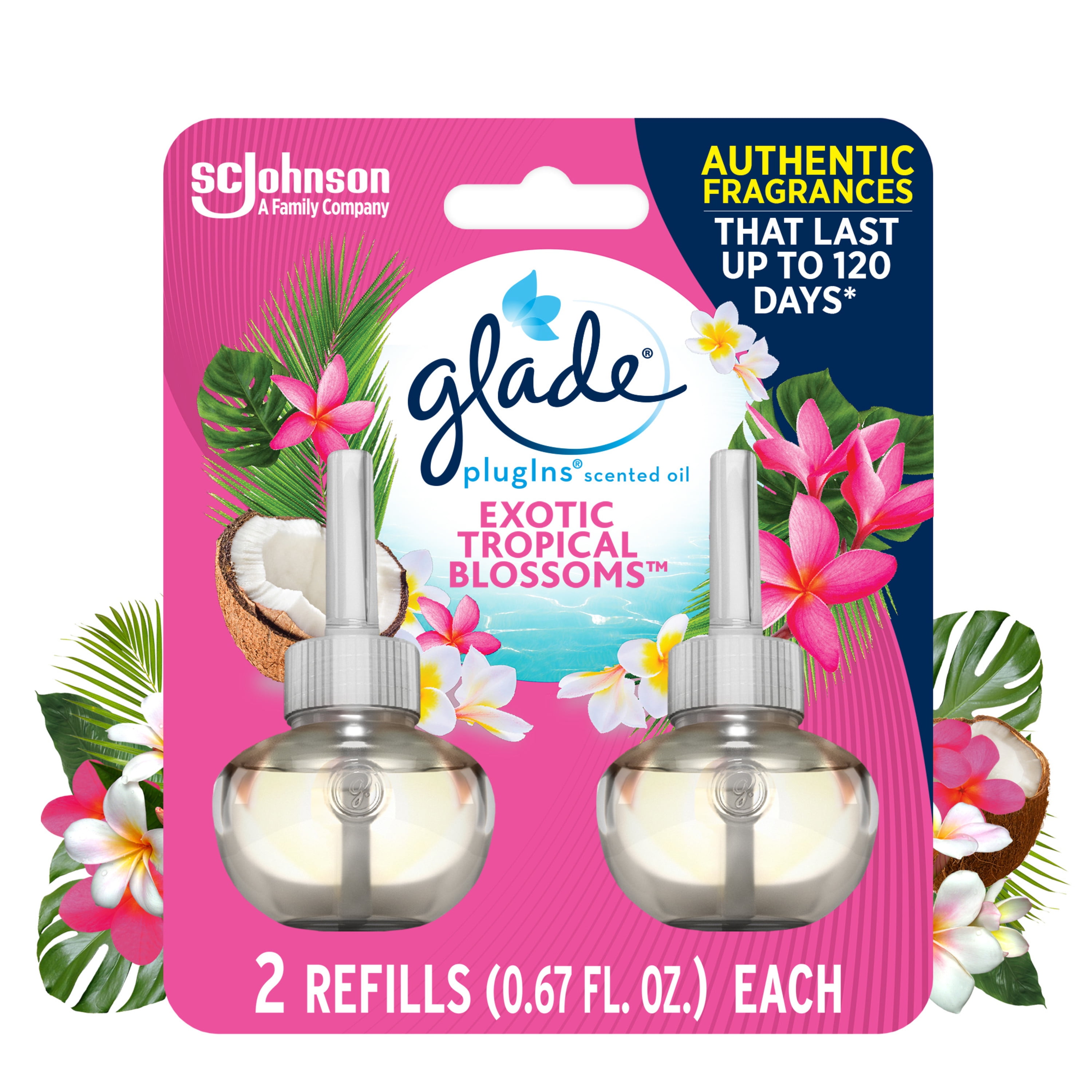 Glade PlugIns Scented Oil, Exotic Tropical Blossoms, Infused with ...