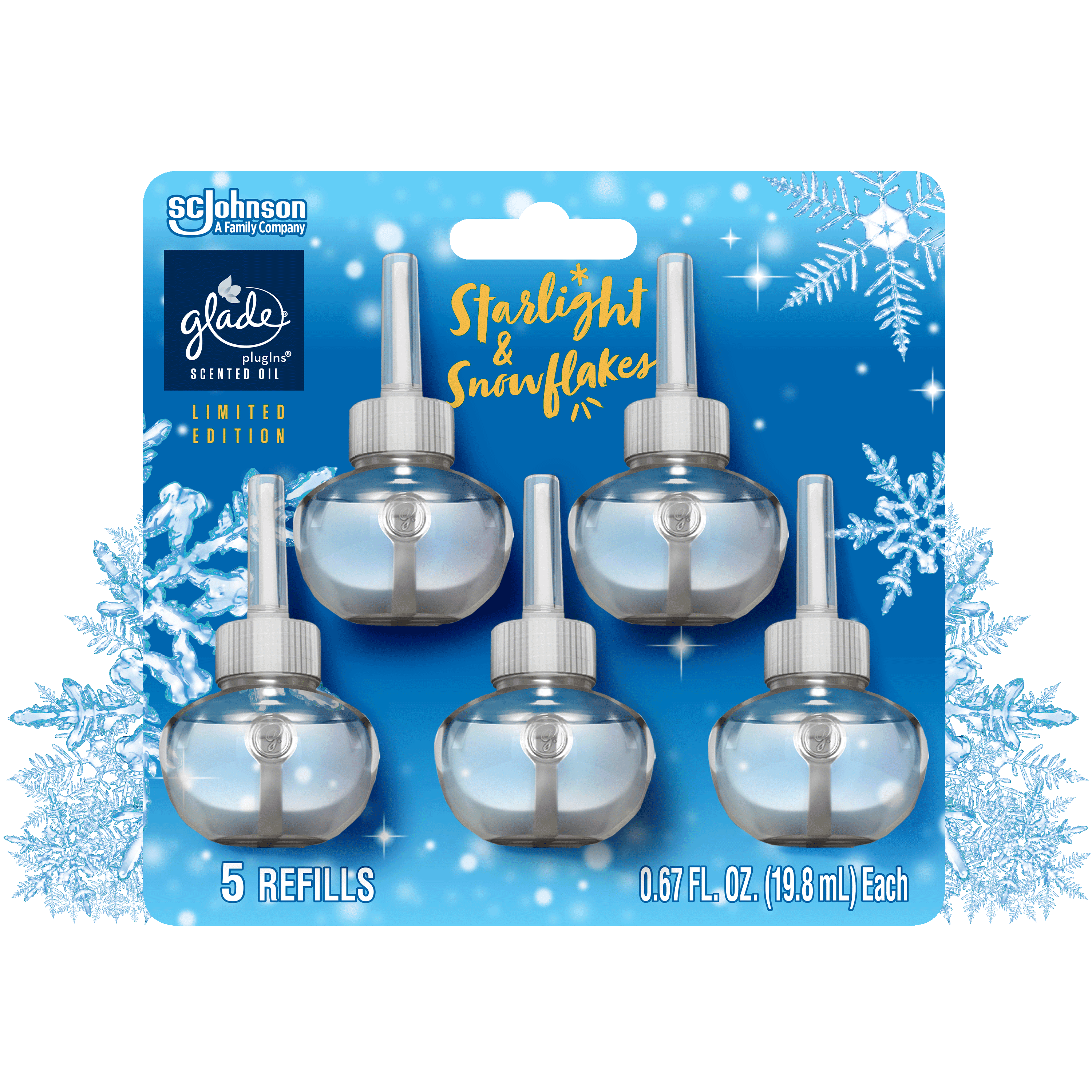 Glade PlugIns Air Freshener Refills, Starlight & Snowflakes, Fragrance ...