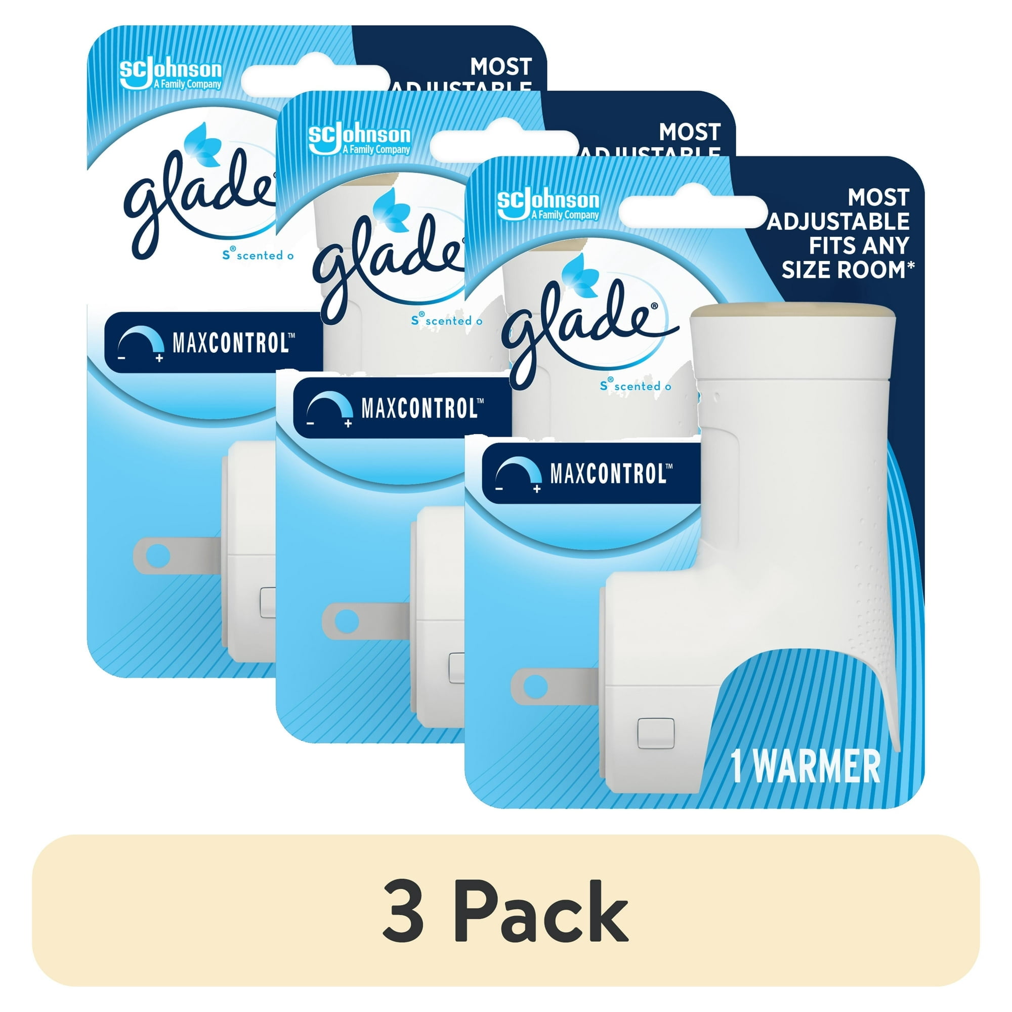 (3 pack) Glade PlugIns Air Freshener Max Control Warmer, Wall Plug in ...