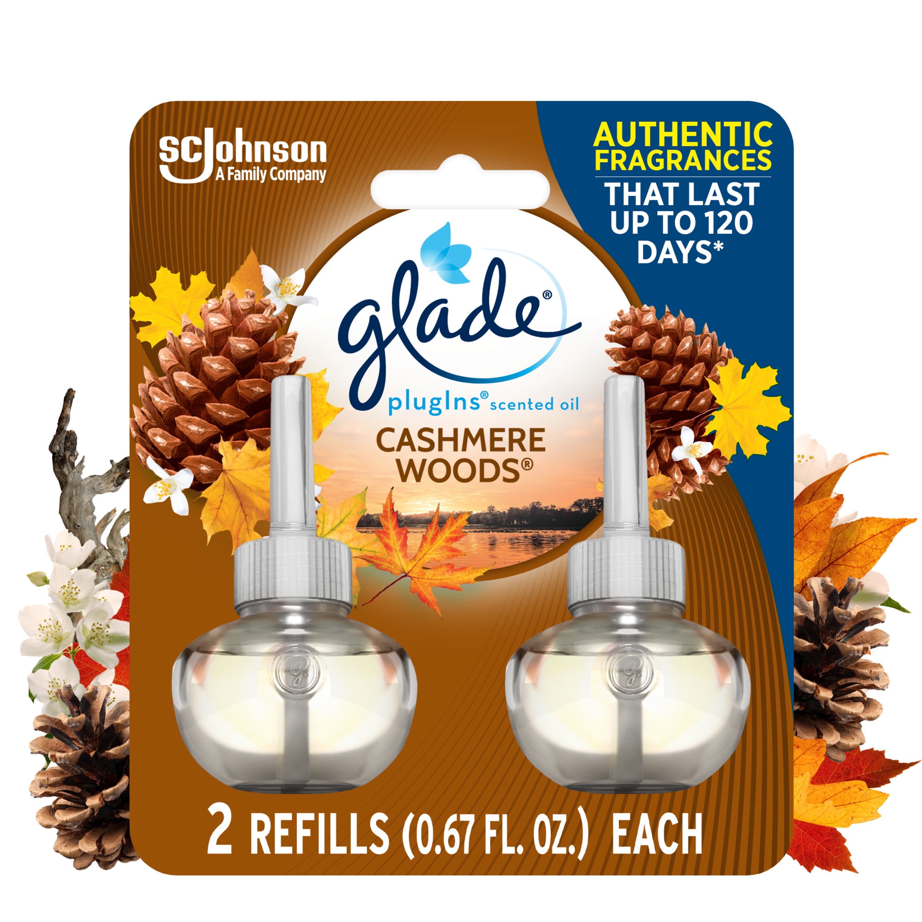 Glade PlugIns Scented Oil, Cashmere Woods, Infused with Essential Oils ...