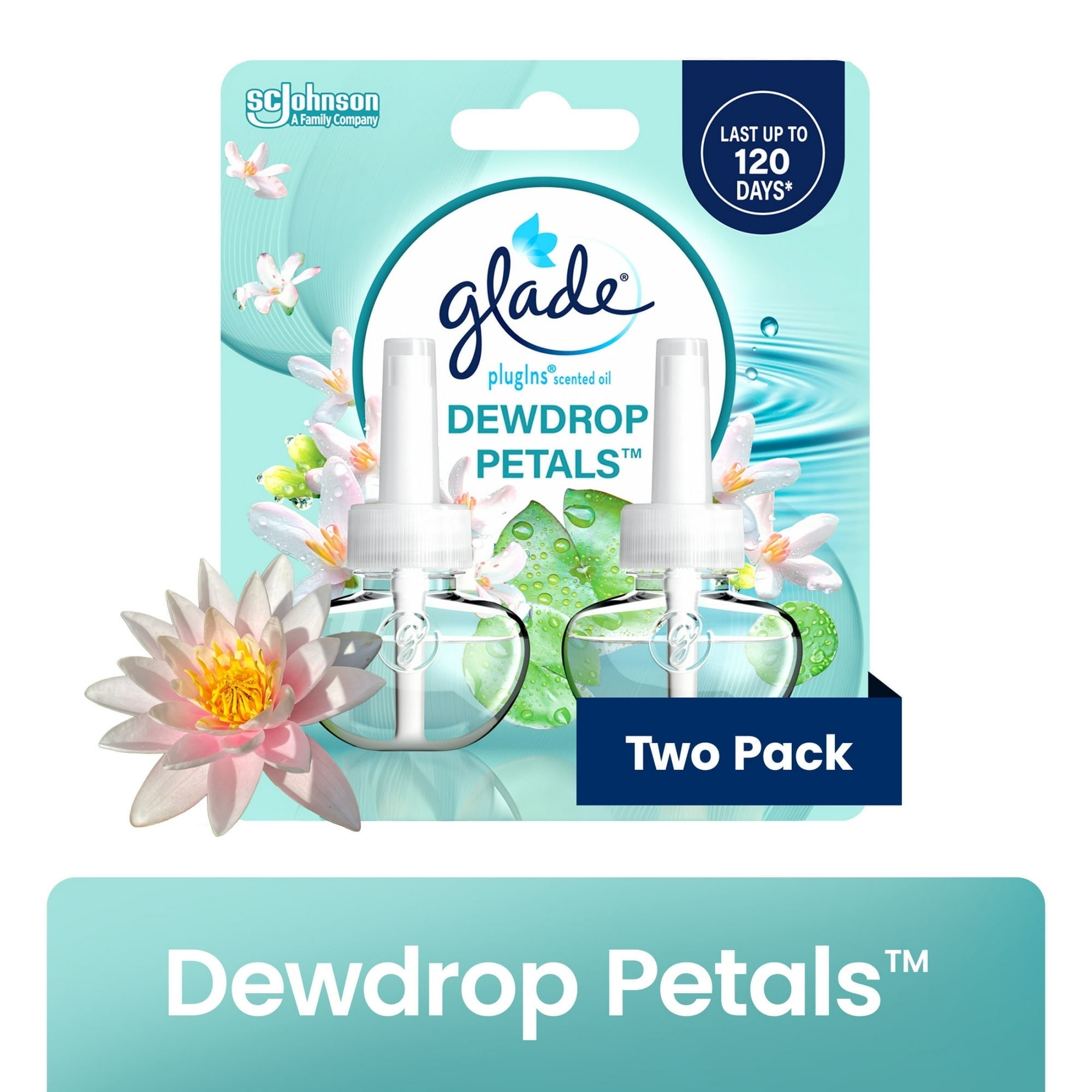 Glade PlugIns Refills Air Freshener, Dewdrop Petals, 1.34 oz, 2 Count ...