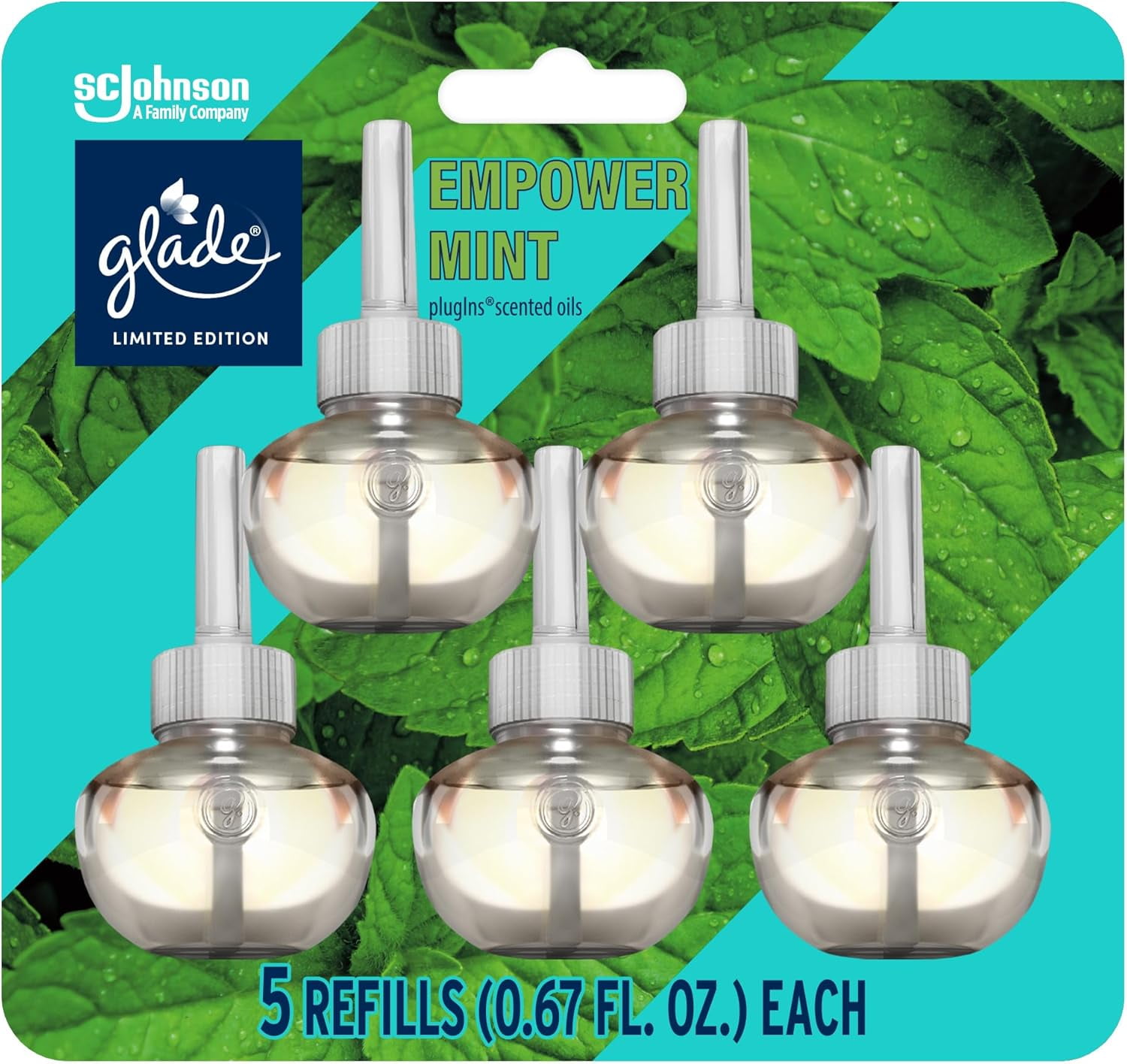 Glade PlugIns Refills, Scented Oil Air Freshener, Empower Mint, Mint ...