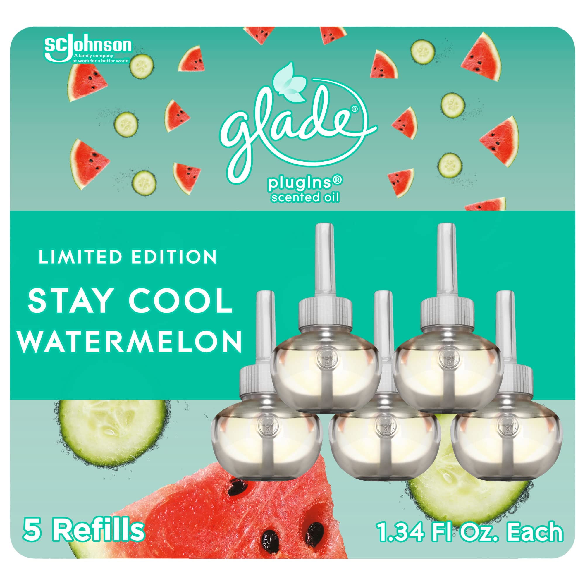 Glade Plugins Refills Air Freshener, Essential Oil, Stay Cool ...