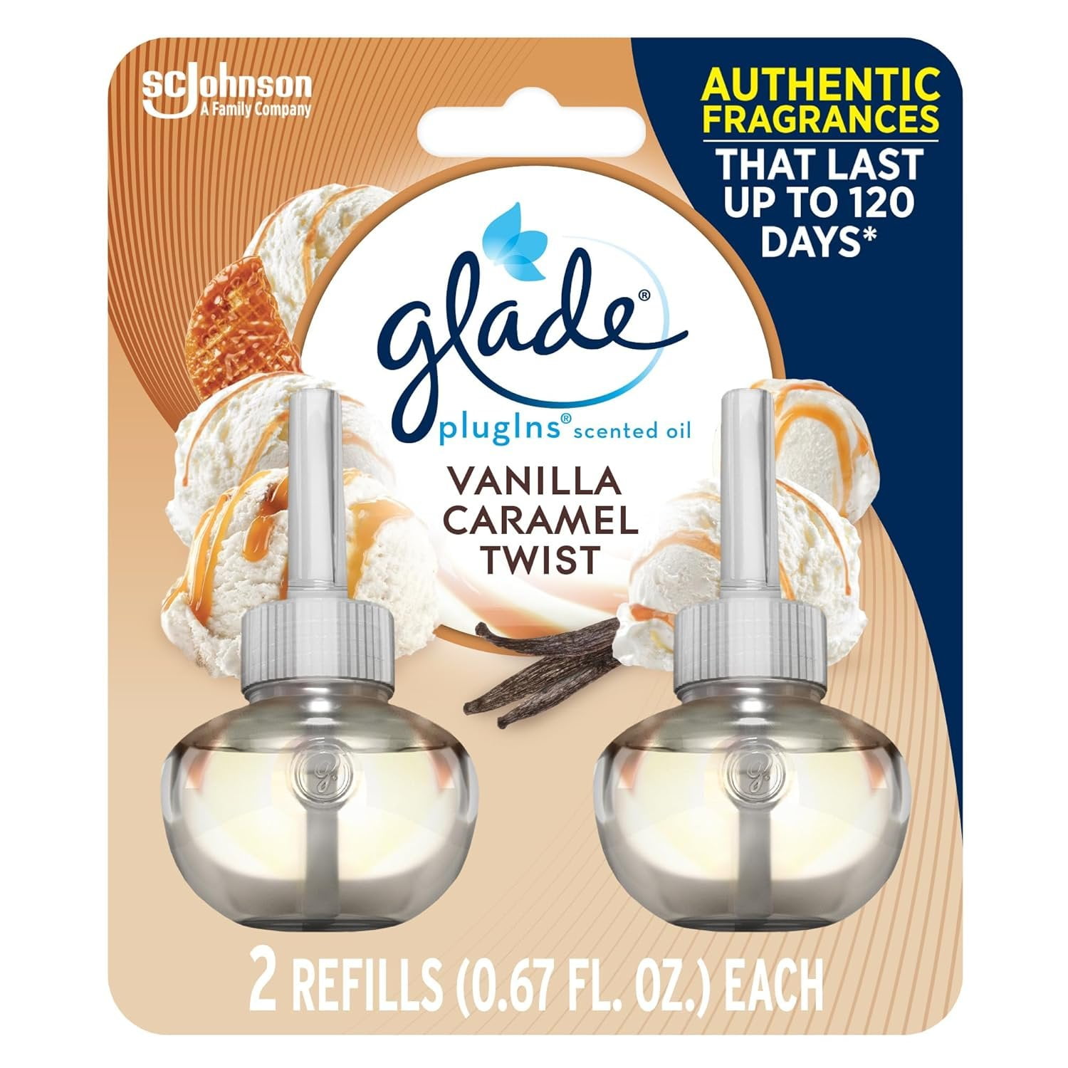 Glade PlugIns Refills Air Freshener, Vanilla Caramel Nutmeg, 1.34 Fl Oz ...