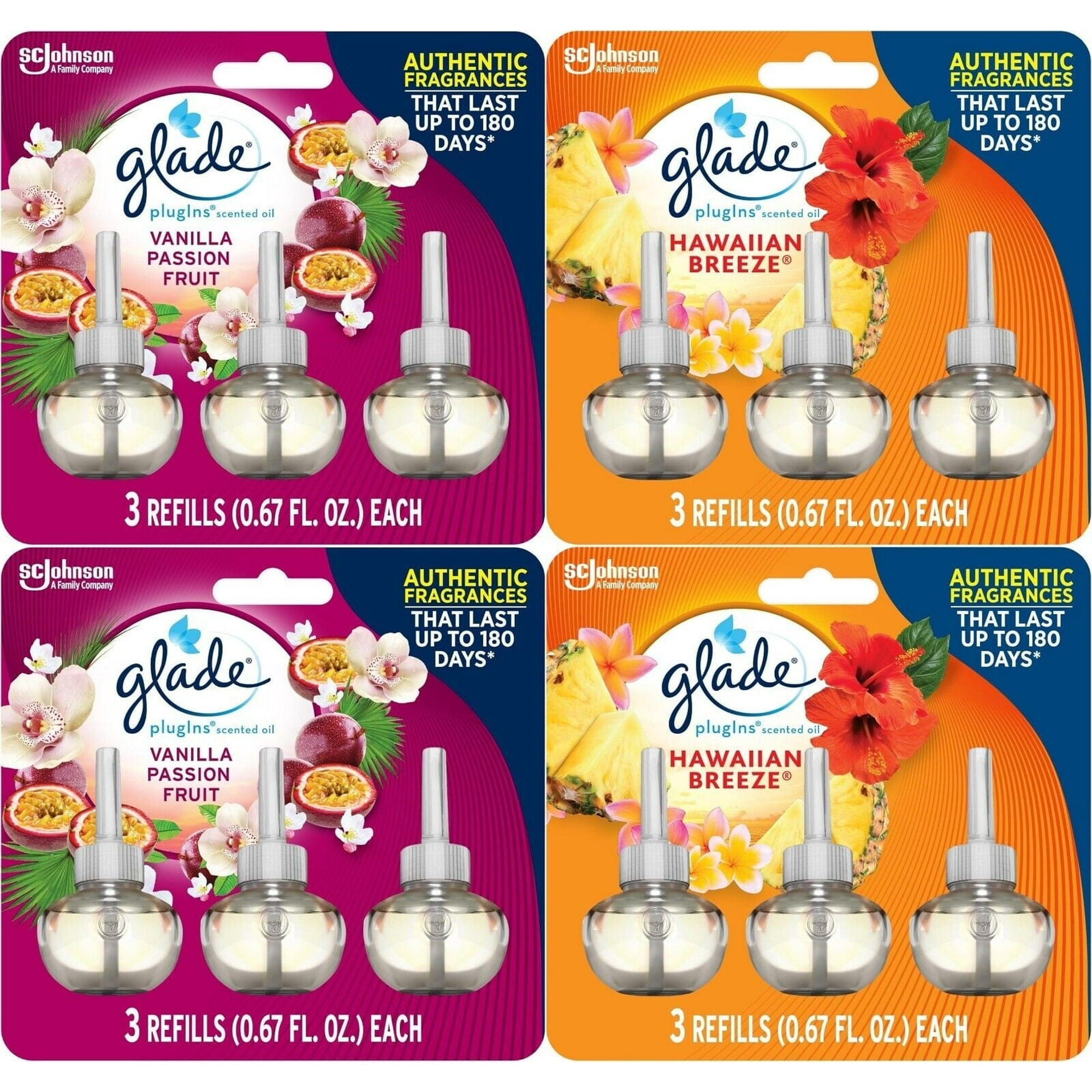 Glade PlugIns Refills - Vanilla Passion Fruit-Hawaiian Breeze - 6 Each ...