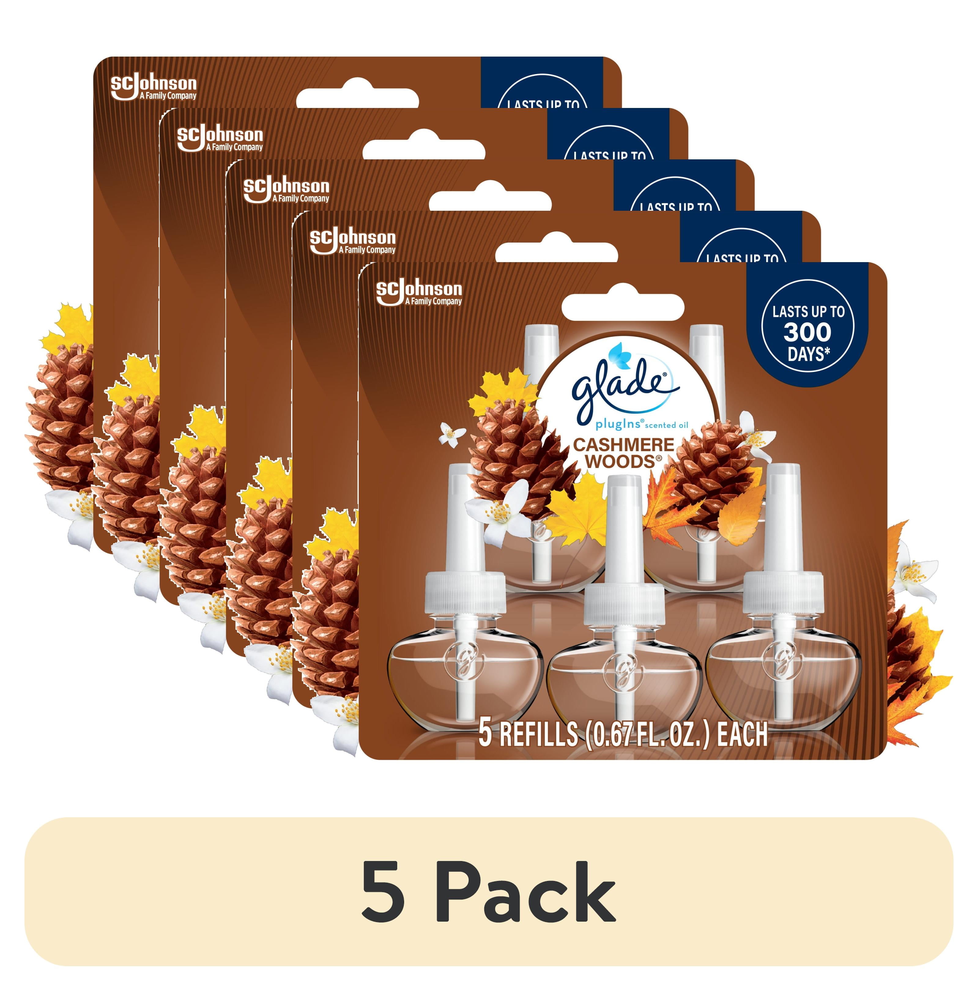 (5 pack) Glade PlugIns Scented Oil 5 Refills, Air Freshener, Cashmere ...