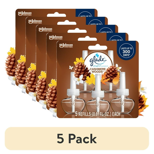 (5 pack) Glade PlugIns Scented Oil 5 Refills, Air Freshener, Cashmere ...