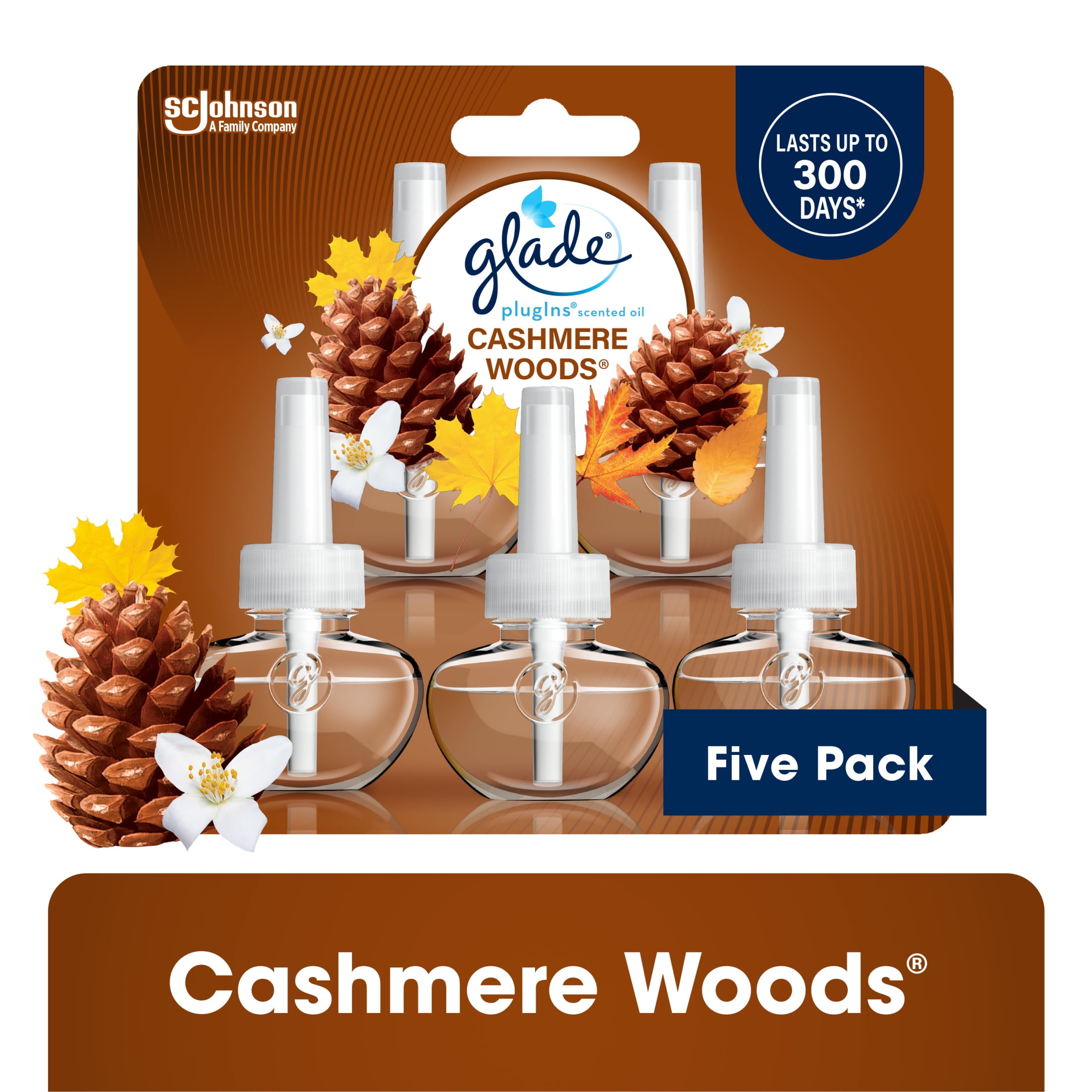 Glade Scented Oil Refills 5-pack Cashmere Woods Essential Oil Wall Plug ...