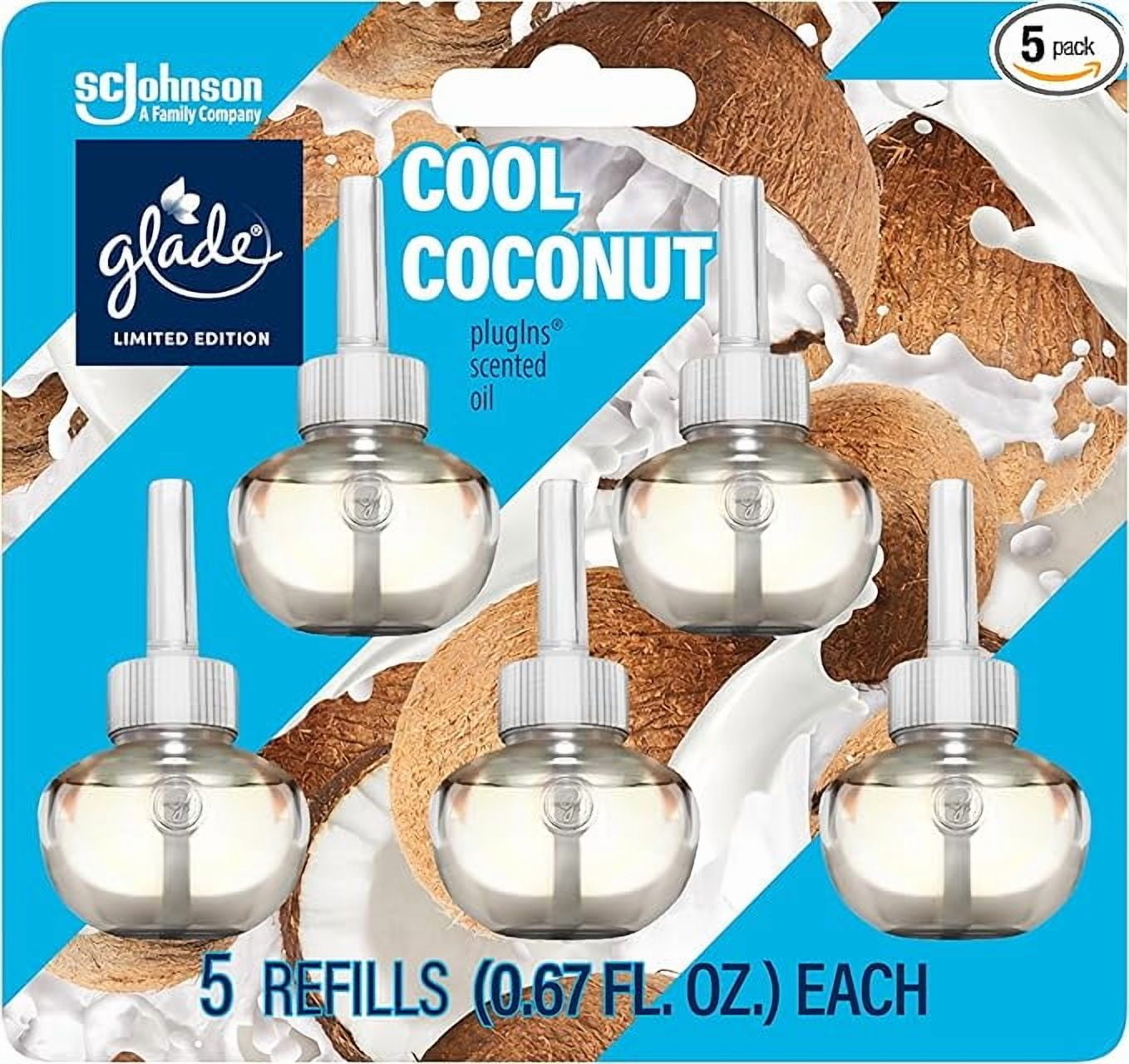 Glade PlugIns Scented Oil Air Freshener, Cool Coconut Limited Edition ...