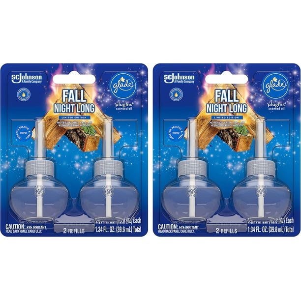 Glade PlugIns Scented Oil Infused with Essential Oils, Fall Night Long ...
