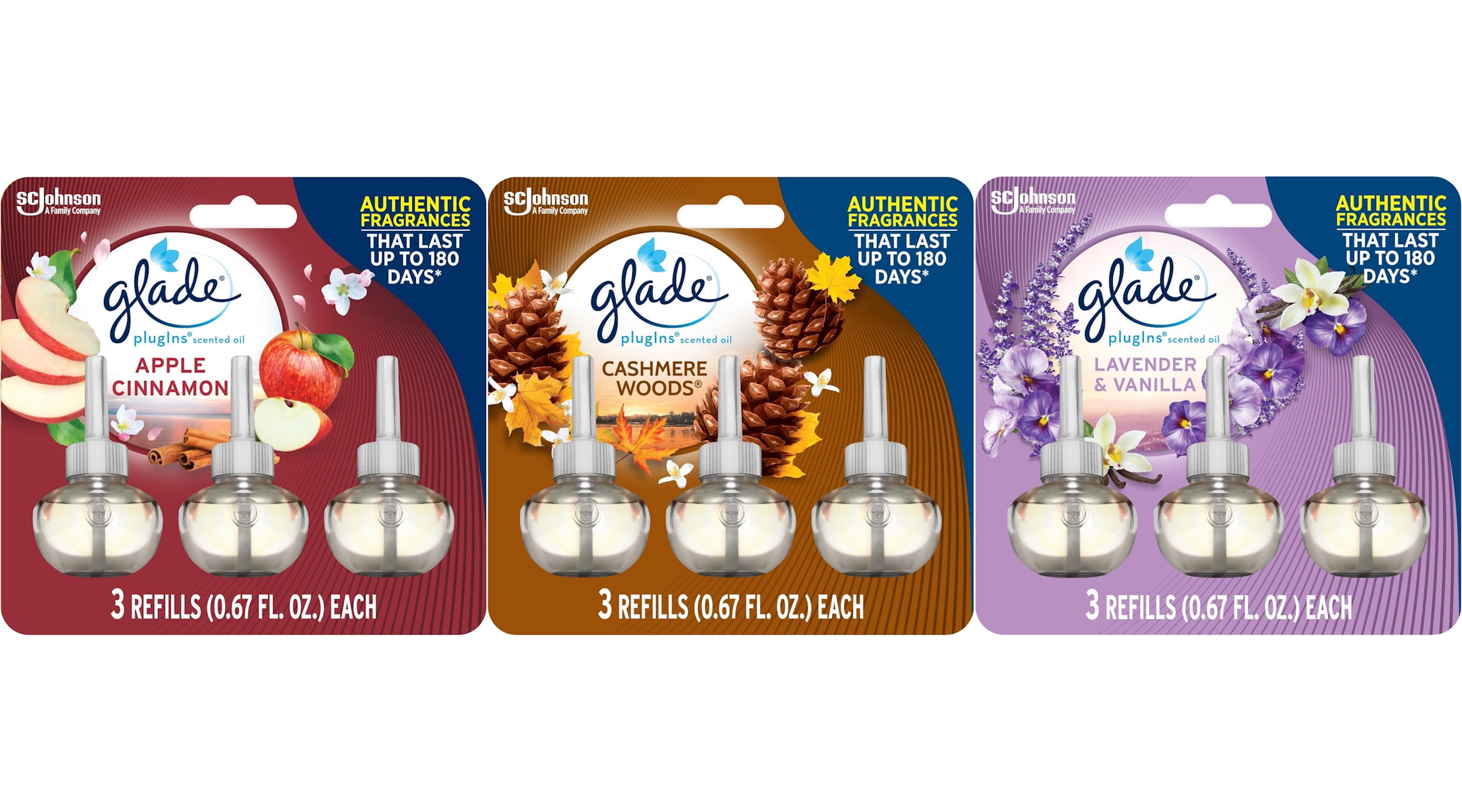 Glade PlugIns Scented Oil Refill, Assorted, Infused with Essential Oils ...