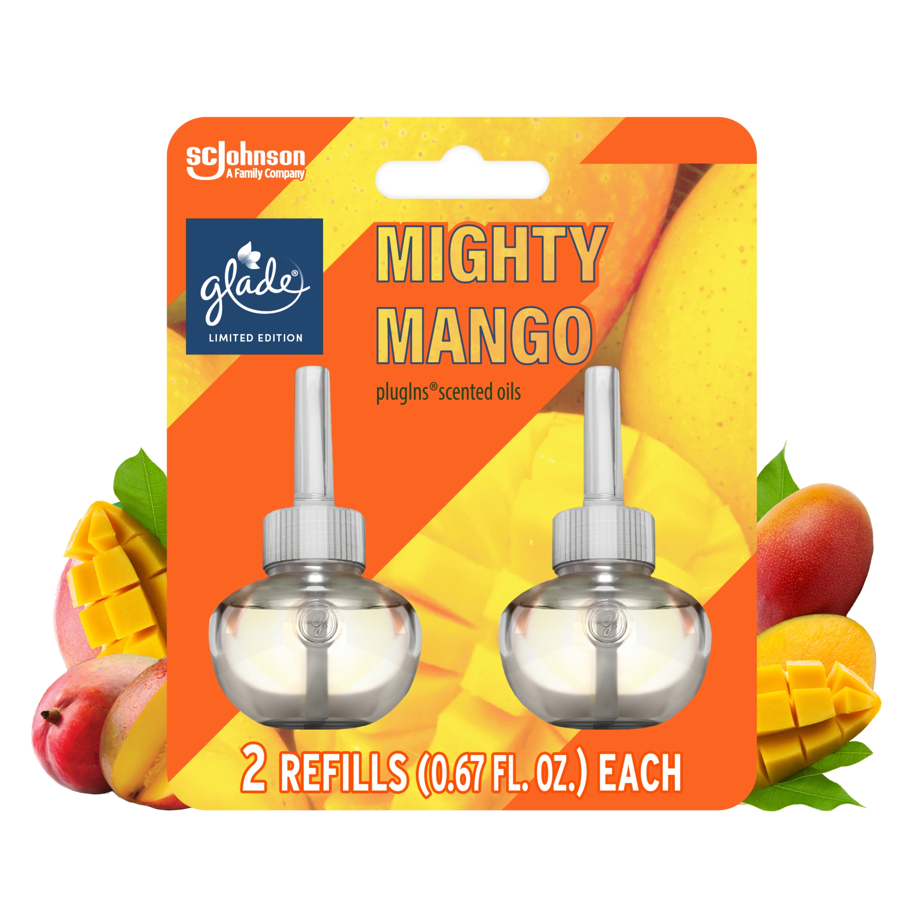 Glade PlugIns Scented Oil Refills, Air freshener, Mighty Mango, Infused ...