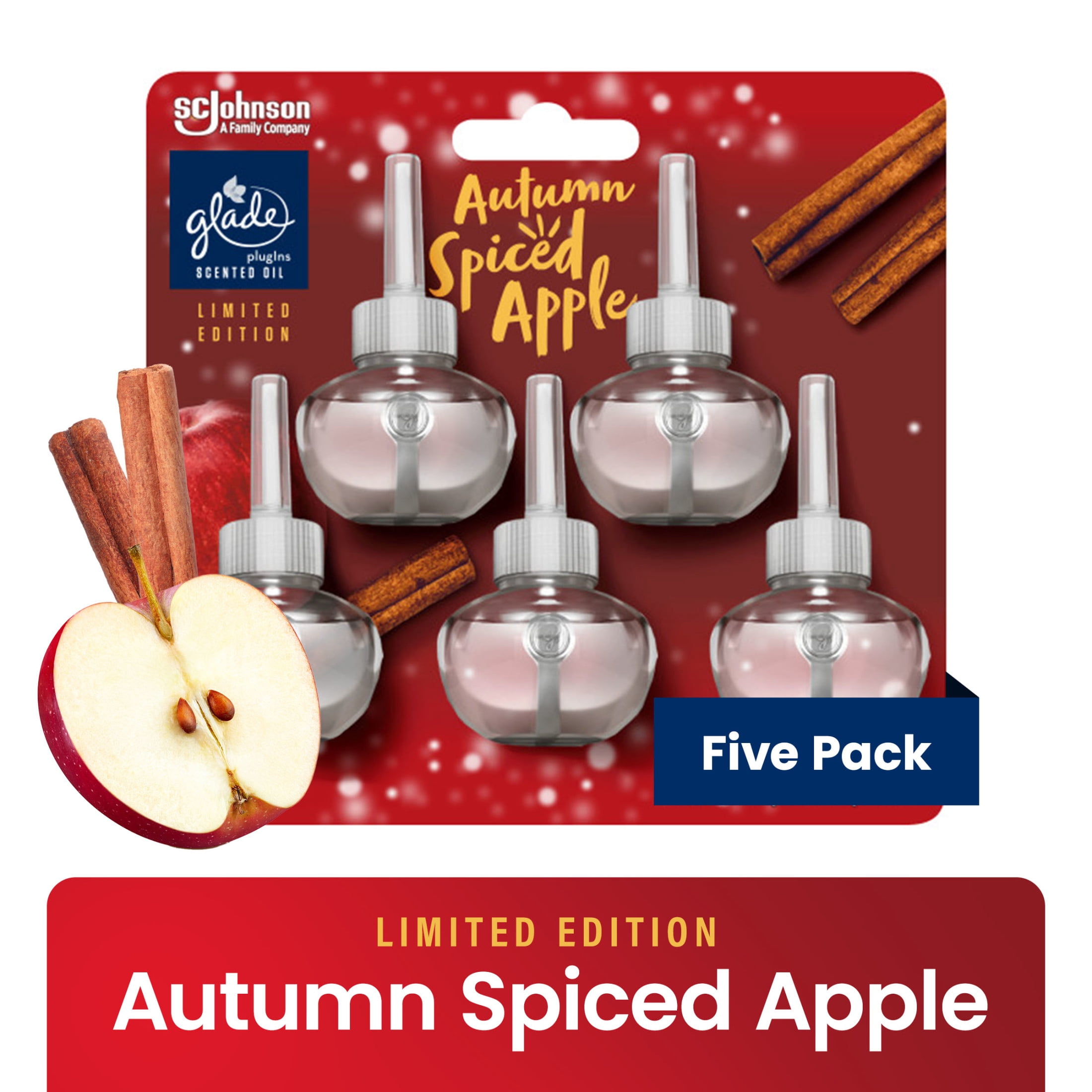Glade PlugIns Air Freshener Refills, Autumn Spiced Apple, Fragrance ...