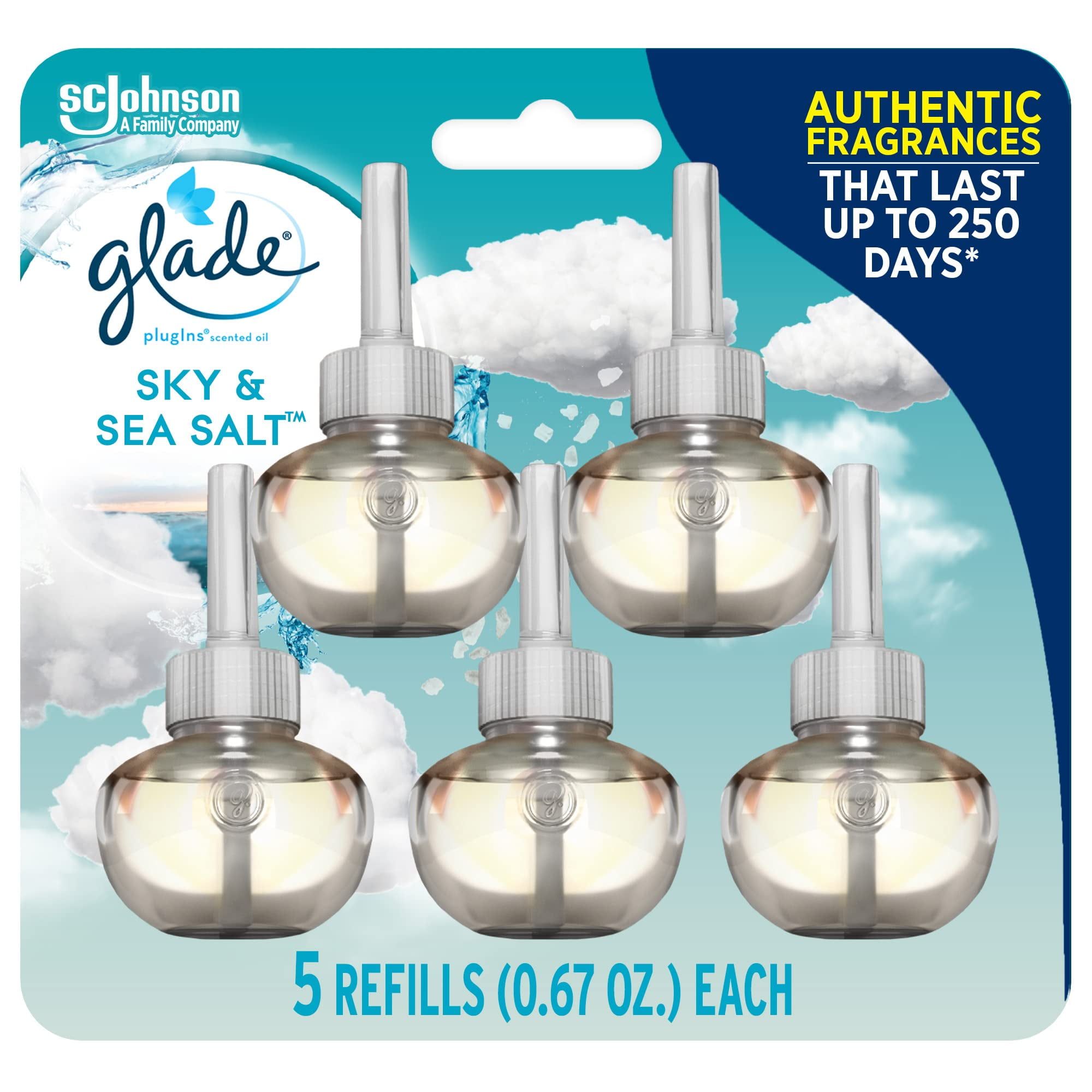 Glade PlugIns Refills Air Freshener, Sky and Sea Salt, Essential Oils ...