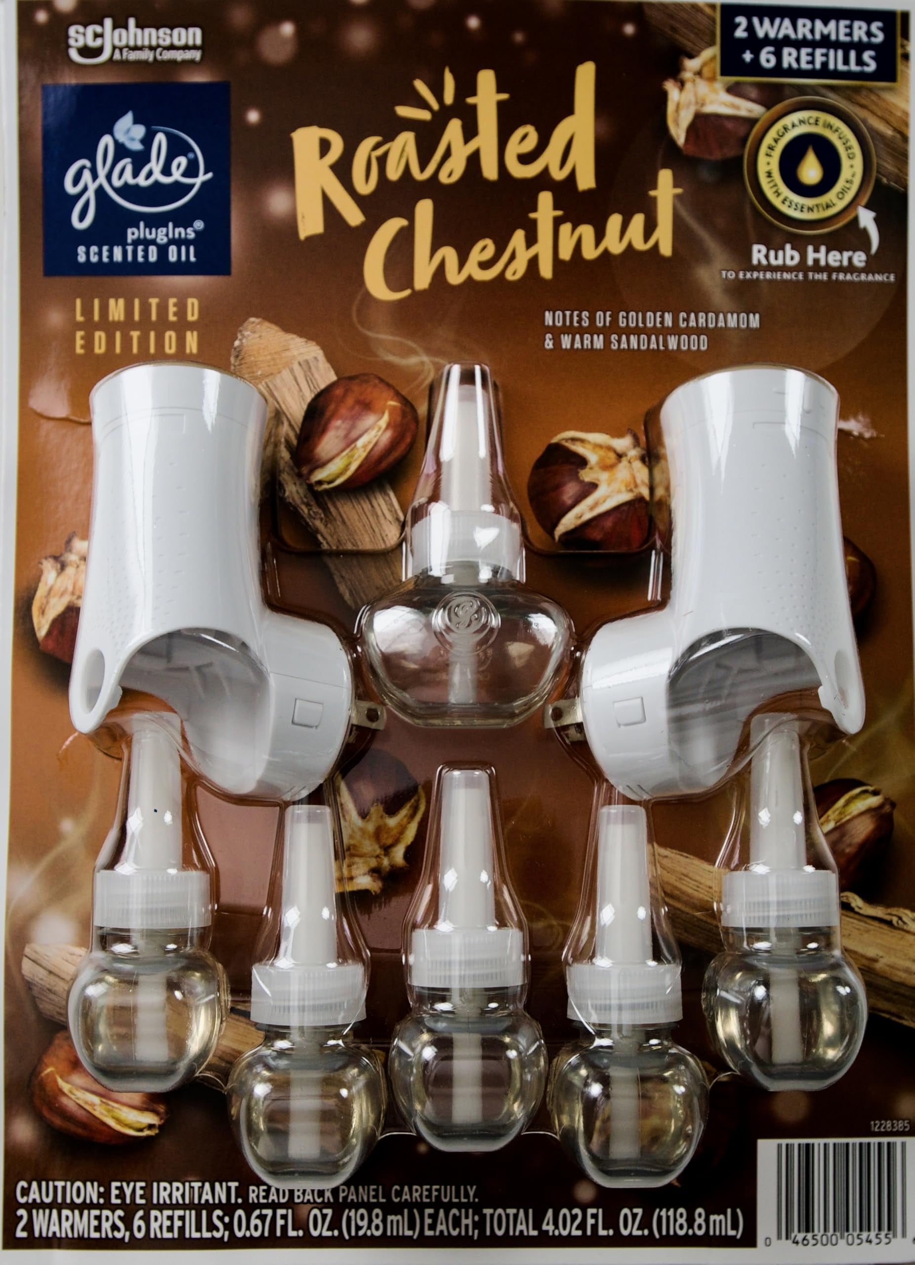 Glade Plugins Roasted Chestnut Scented Oils 2 Warmers + 6 Refills ...
