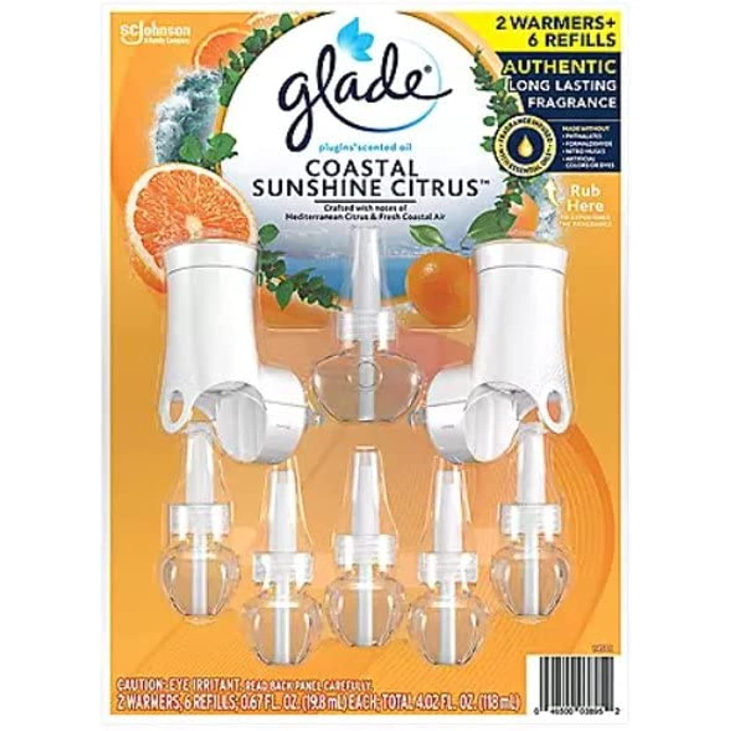 Glade Plugins Scented Oil (2 Warmers + 6 Refills) Coastal Sunshine ...