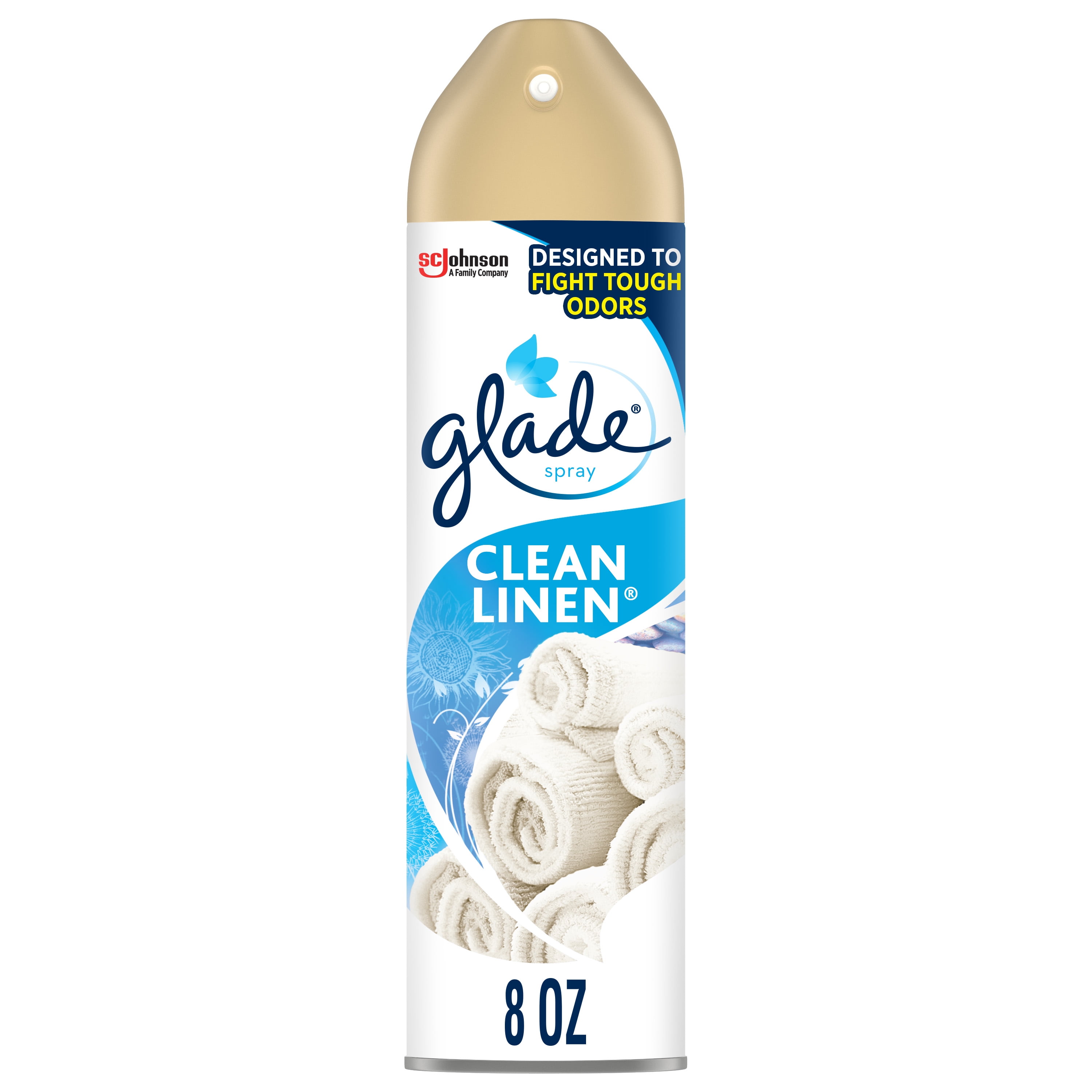 Glade Aerosol Deodorizer, Clean Linen Room Spray Freshener, 8 OZ. Total ...