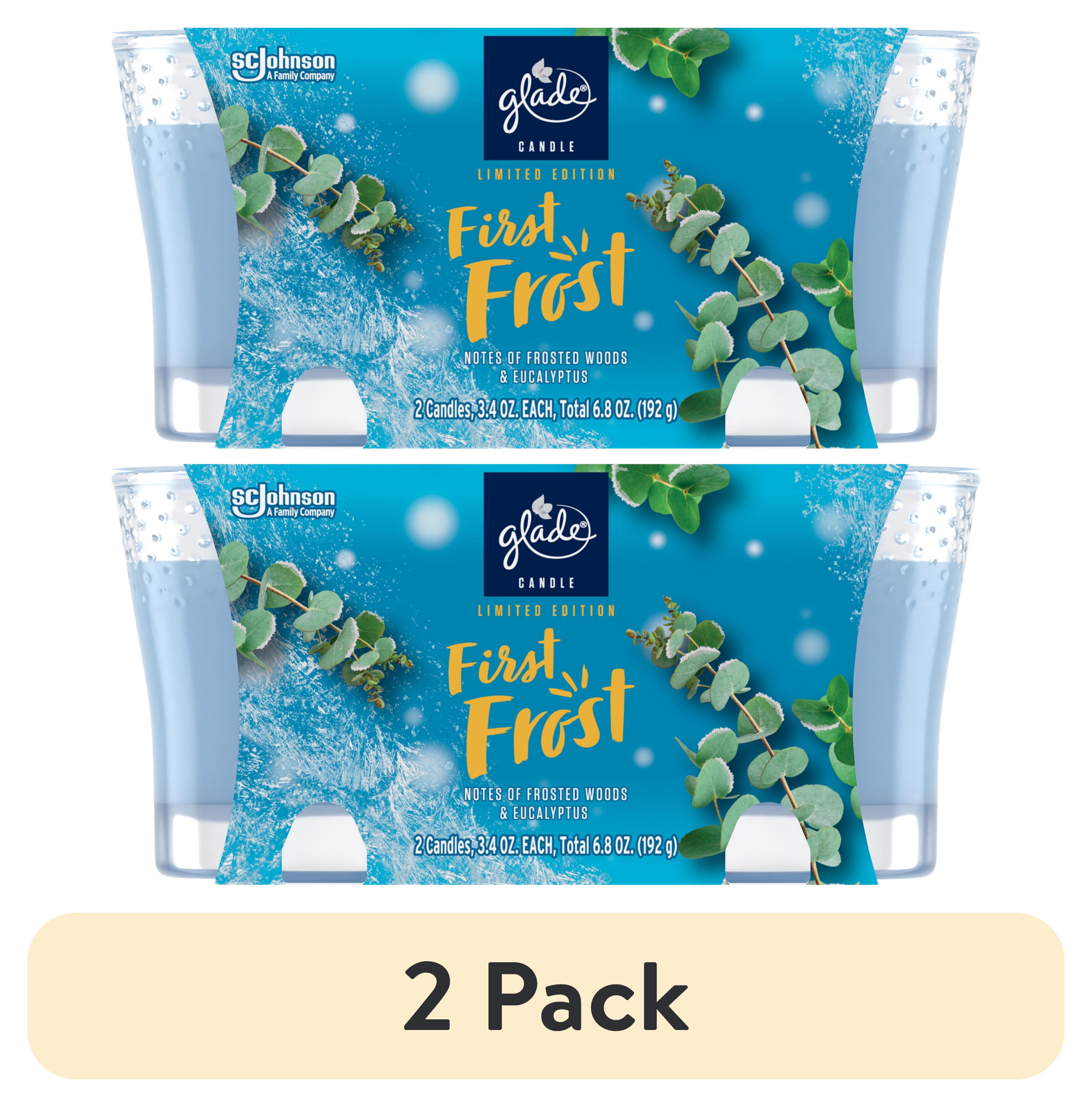 (2 pack) Glade Scented Candle, First Frost, Fragrance Infused with ...