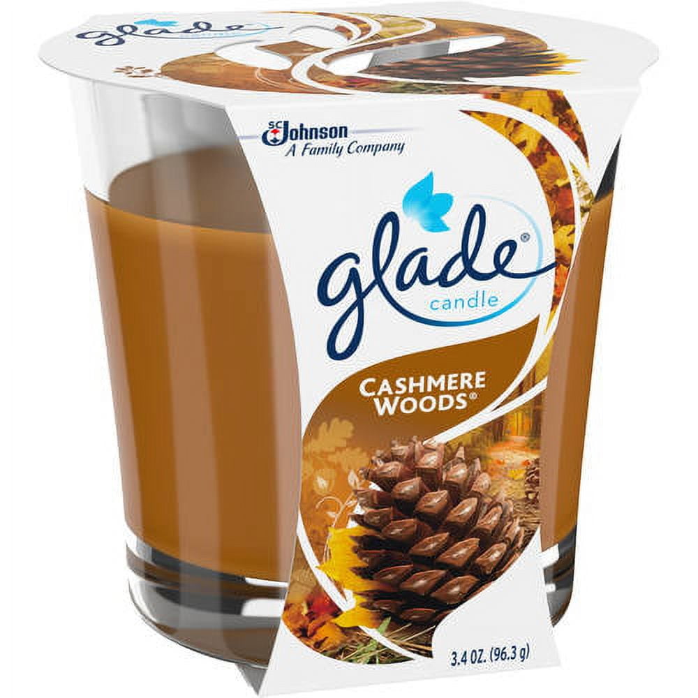 Glade Scented Candle Jar, Cashmere Woods, Fragrance Infused with ...