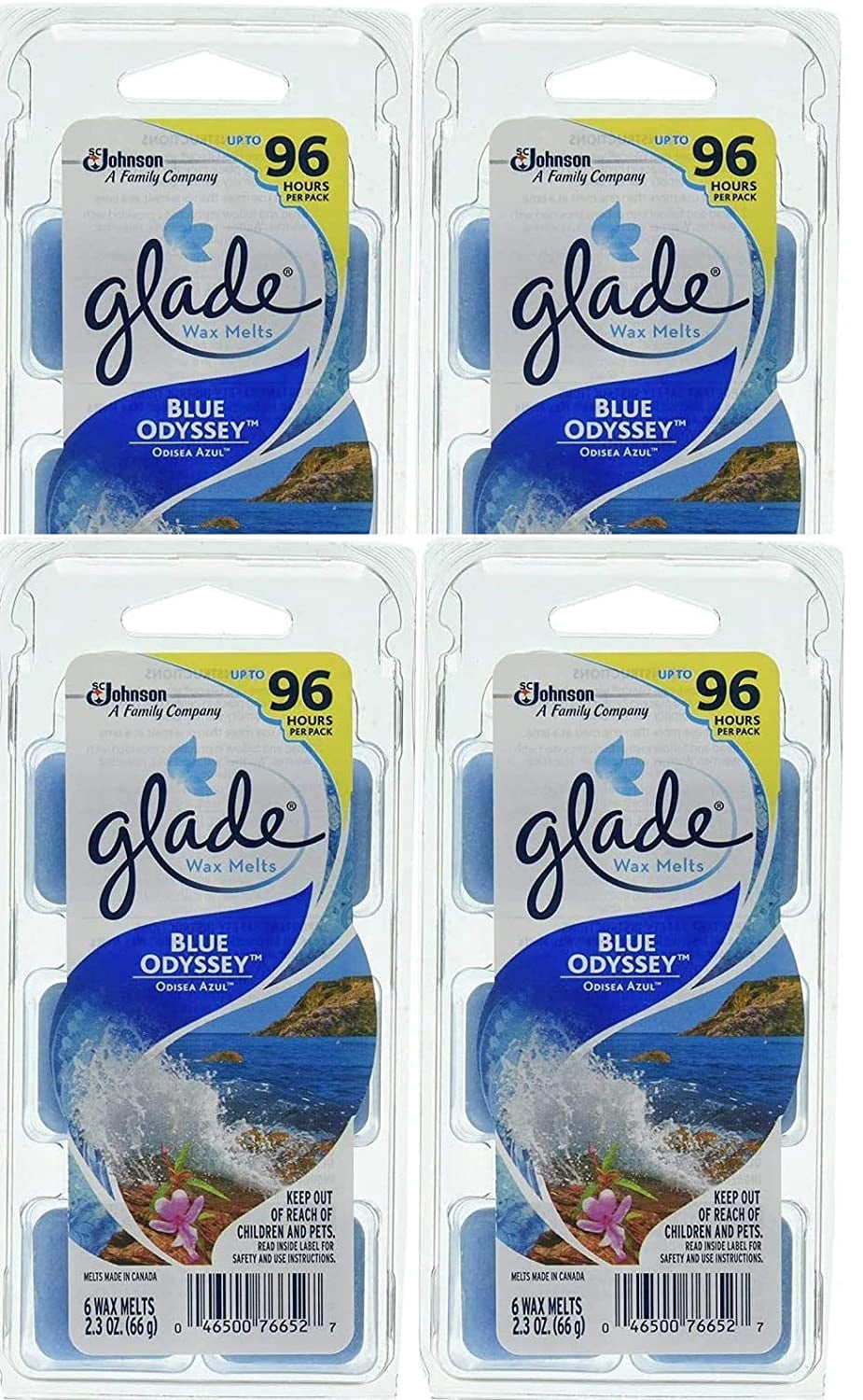 Glade Wax Melts Air Freshener Refill, Blue Odyssey, 6 refills, 2.3 oz ...