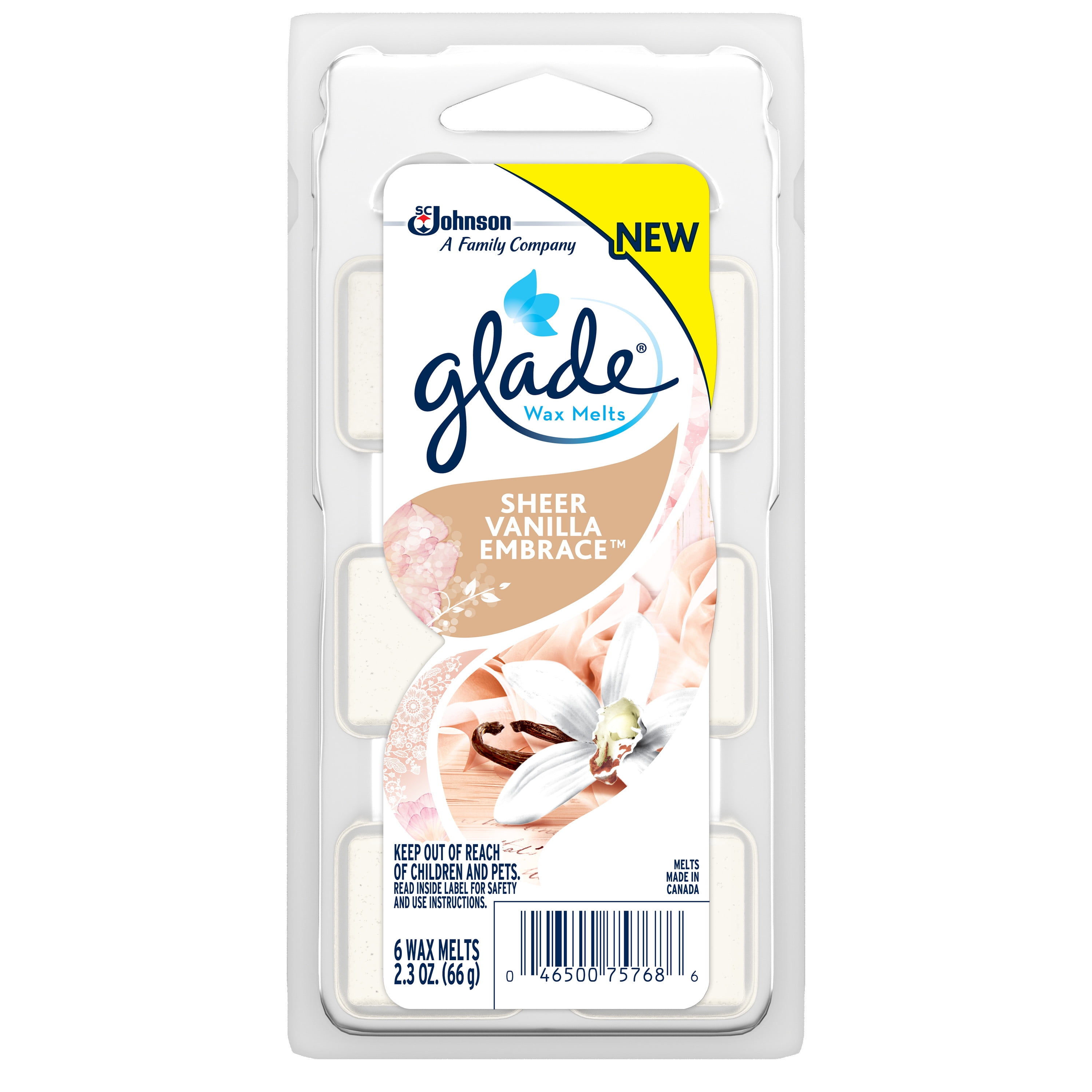 Glade Wax Melts Air Freshener Refill, Pure Vanilla Joy, 6 refills, 2.3 ...