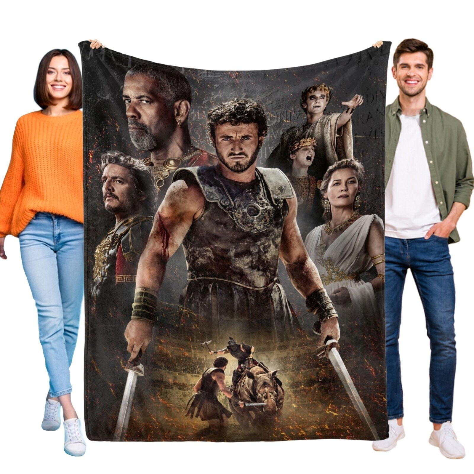 Gladiator 2 Blanket Flannel Throw for Bed Sofa Lightweight Birthday ...