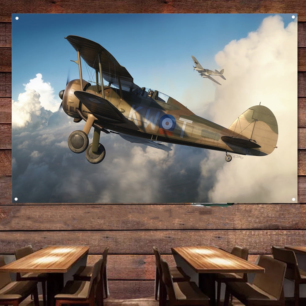 Gladiator Mk.I Fighter Jet Banner Wall Art Canvas Banner - Aviation ...