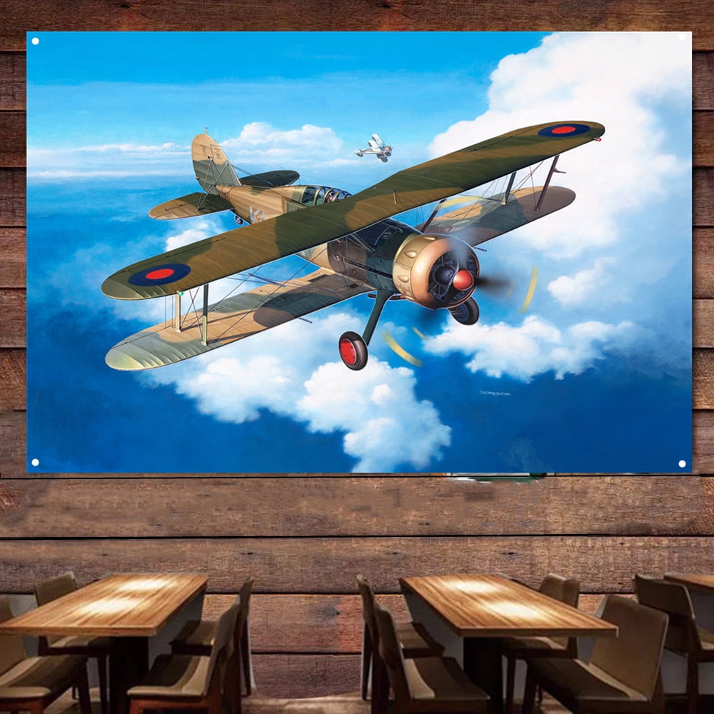 Gladiator Mk.II Fighter Jet Banner & Flag - Aviation Military Wall Art ...