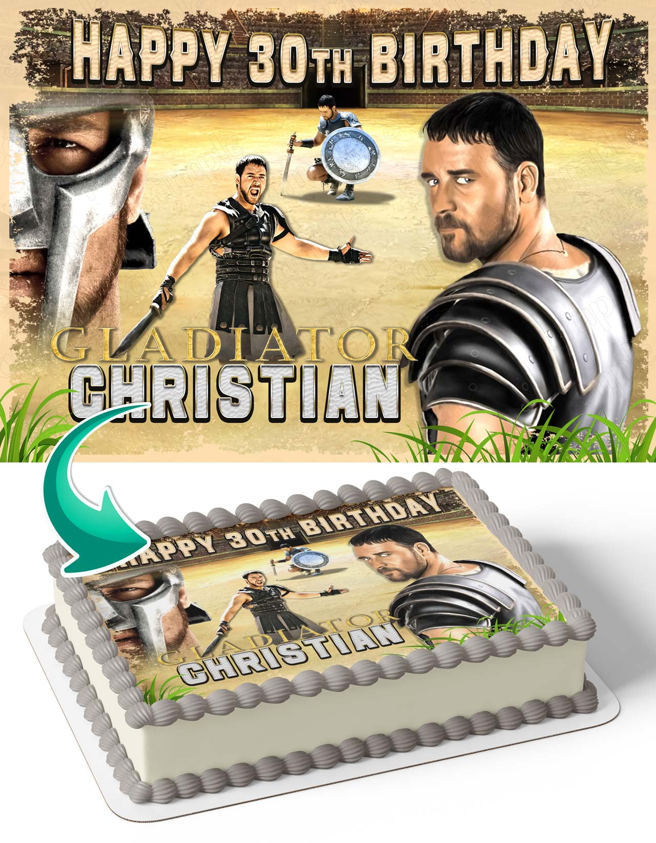 Gladiator Movie Edible Image Cake Topper Personalized Birthday Sheet ...