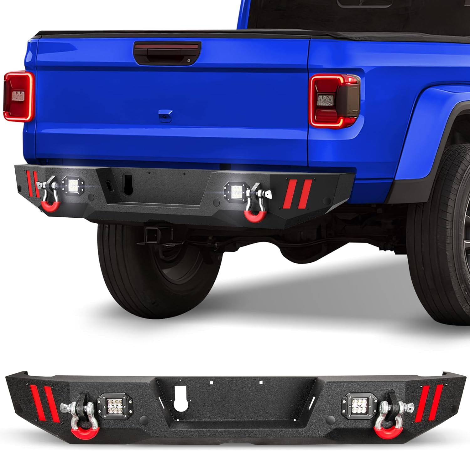 Gladiator Rear Bumper Full Width for Gladiator JT, Textured Black ...