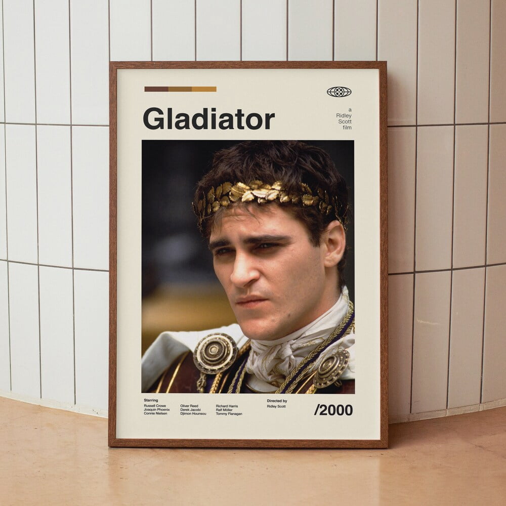 Gladiator Vintage Minimalist Movie Poster Russell Crowe Joaquin Phoenix ...