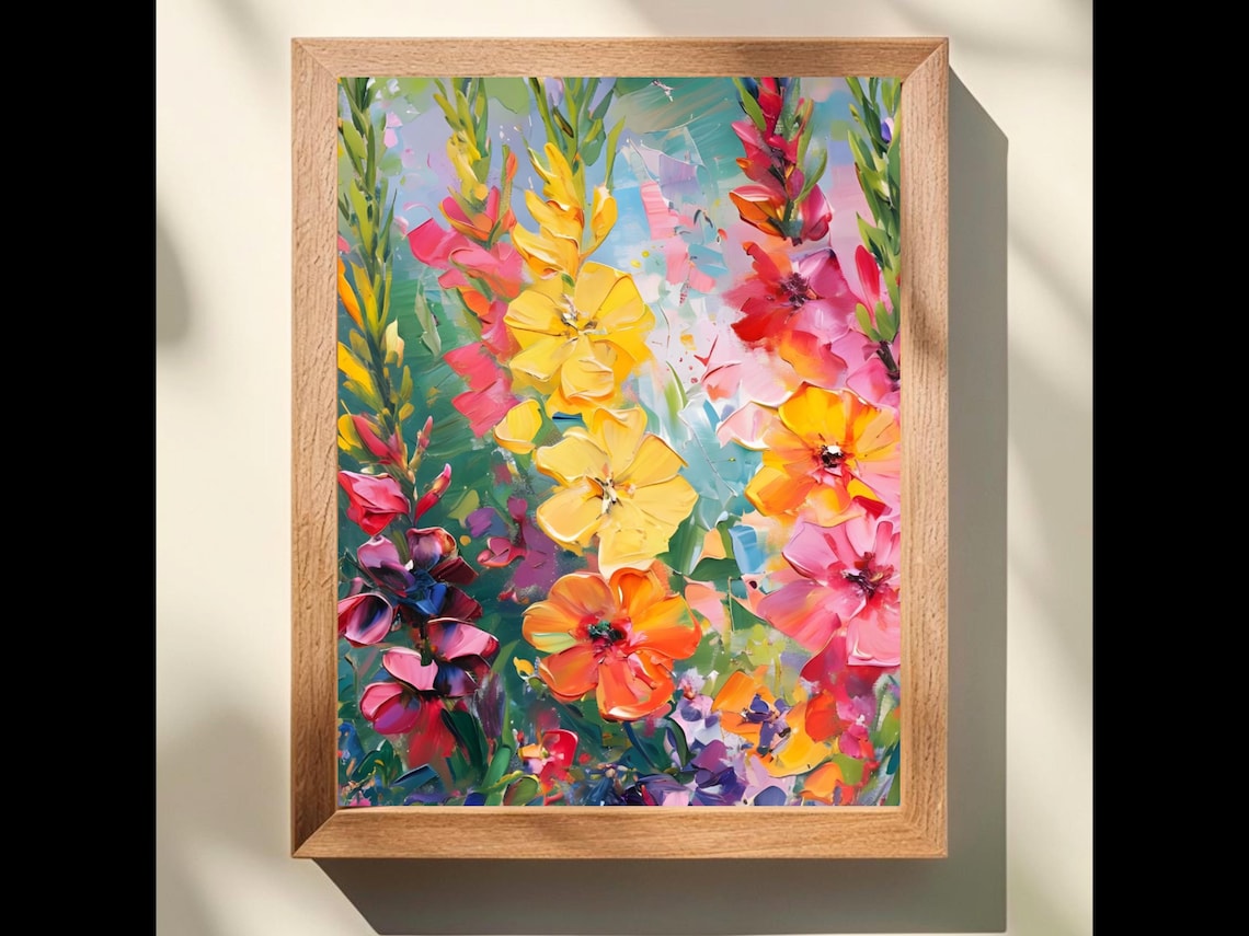 Gladiolus Wall Art, Italian Kitchen Decor, August Birth Flower Poster ...