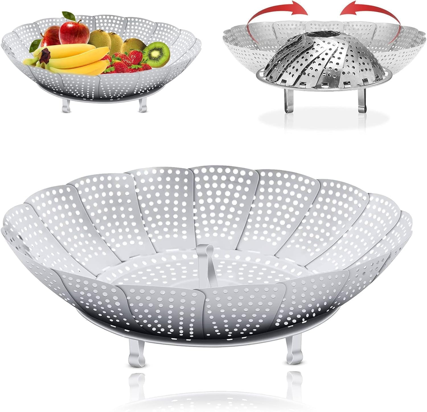 Gladnes Vegetable Steamer Basket Fruit Punching Food Drain Bowl ...