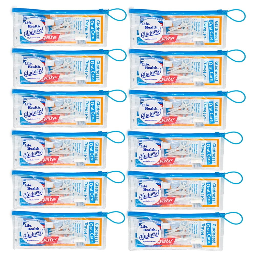 Gladness! Toothpaste Toothbrush Travel Kit Bulk Bundle Includes Colgate ...