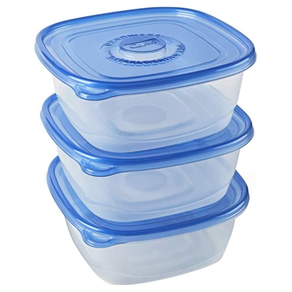 Glad Family Size XL Square Food Storage Containers, 3 Count Set, Hold ...