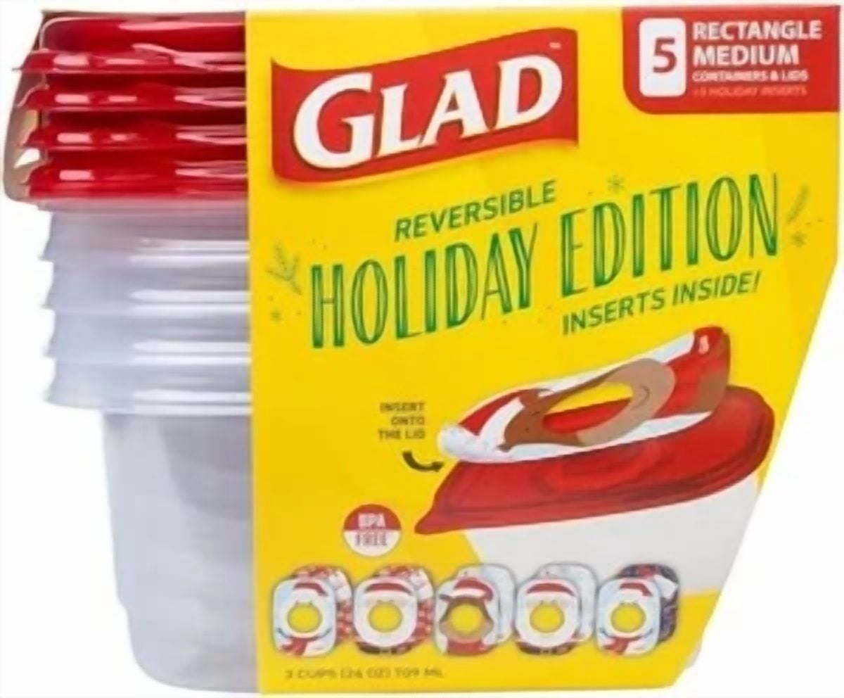 Gladware Holiday Food Storage Containers With Reversible Gift Tags 5 ...