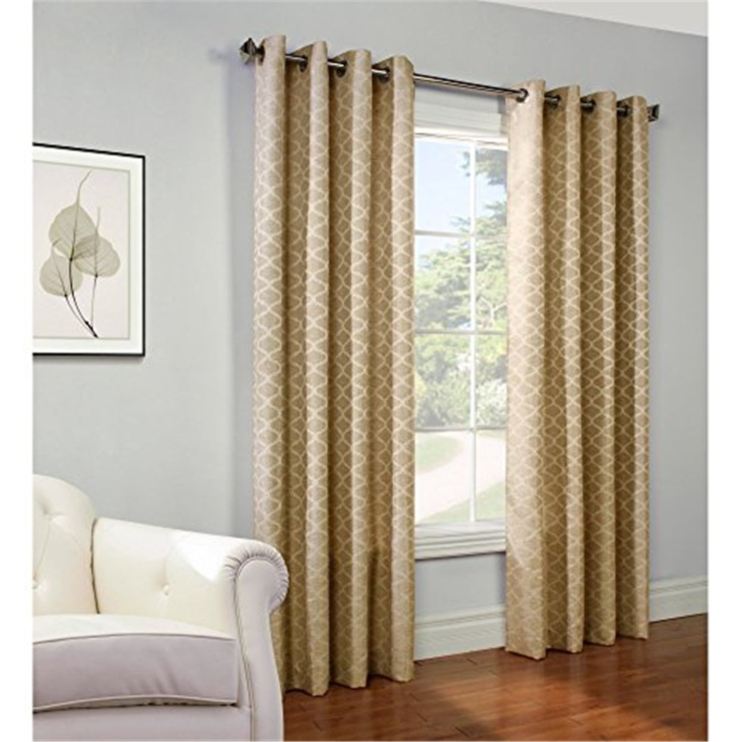 Gladys Grommet Panel-Color:Gold,Material:100% polyester,Size:52x63 ...