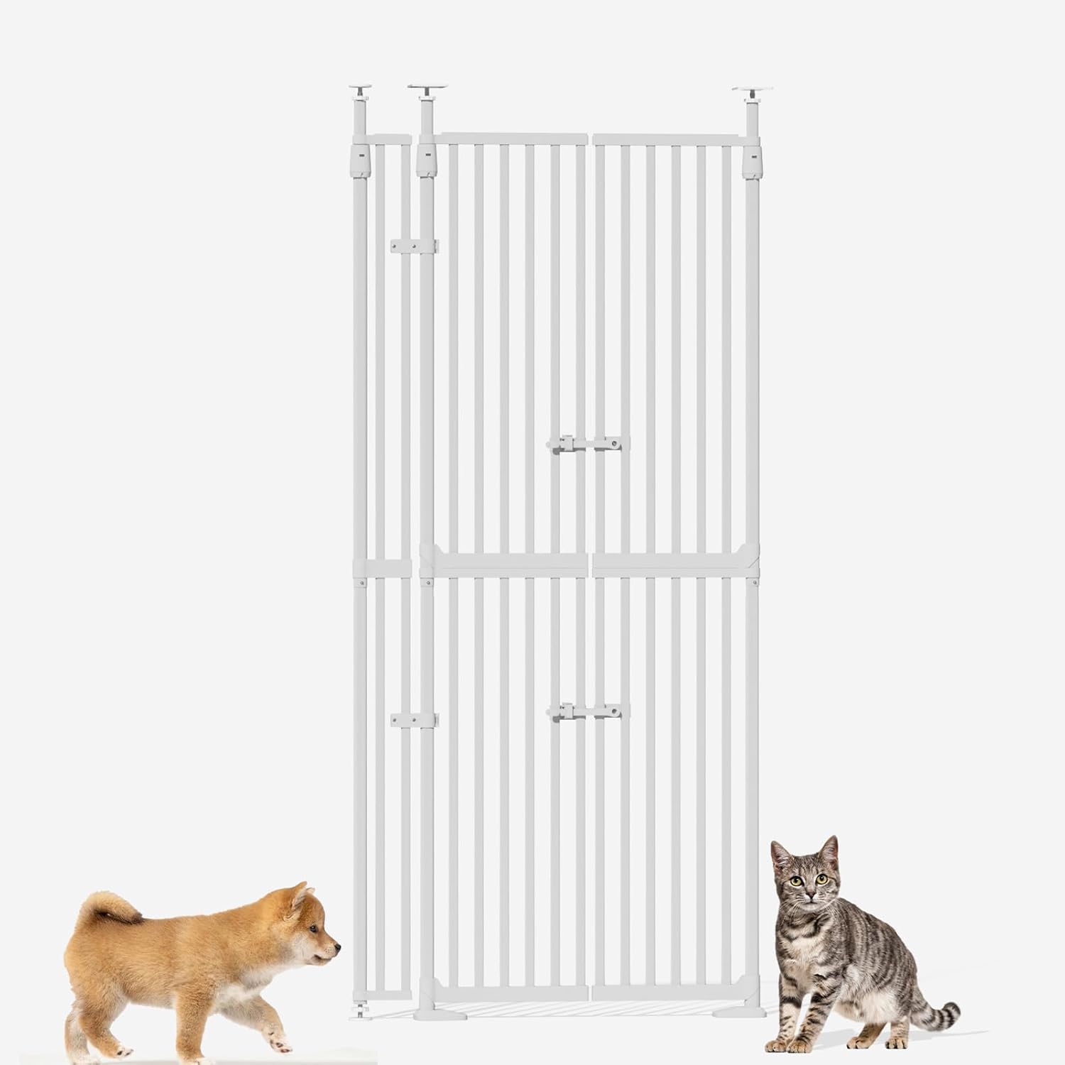 Glaf 74" Extra Tall Cat Gat, 30.31-38.19" Wide Adjustable Cat Door ...