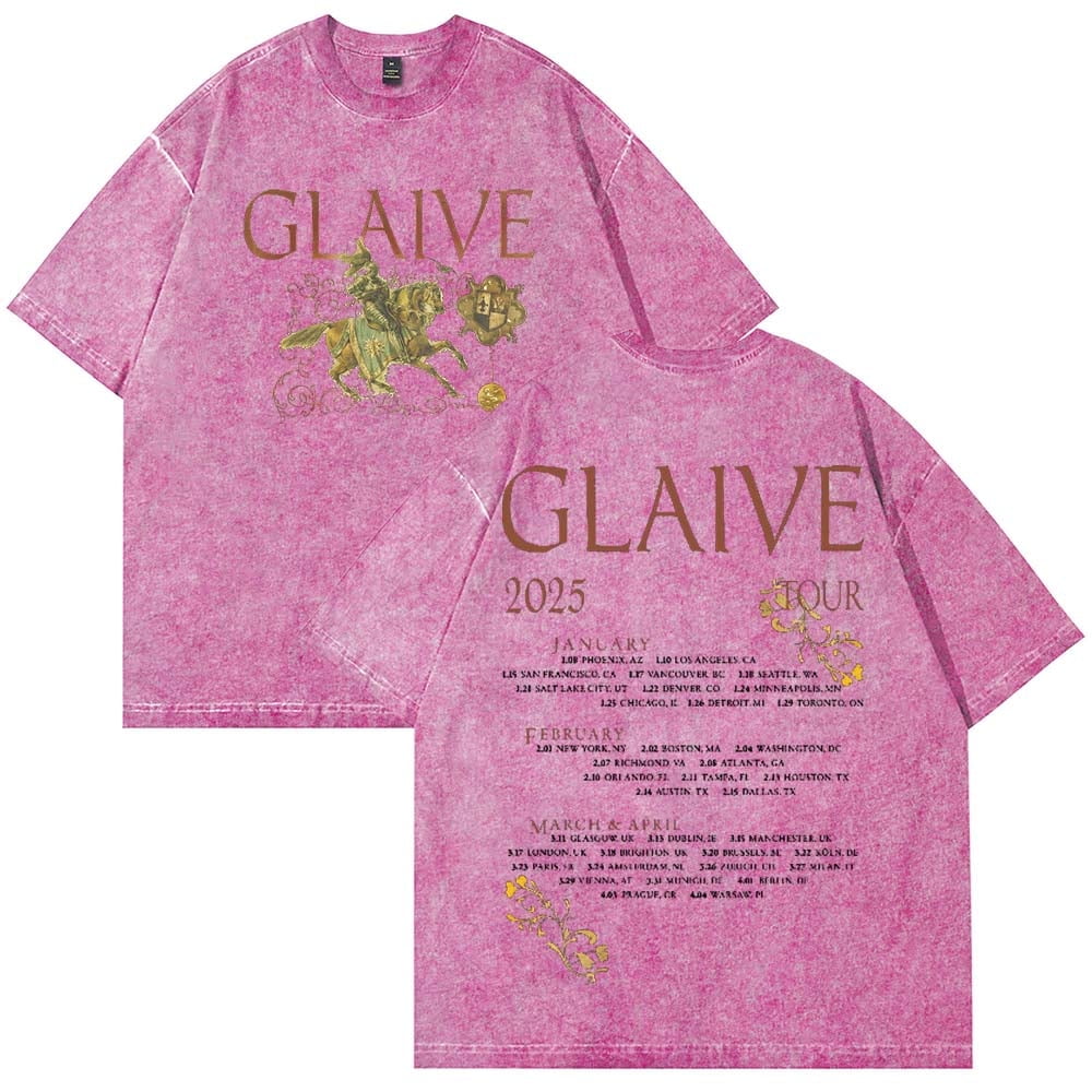 Glaive World Tour 2025 Merch Cotton Cotton washed T-shirt unisex ...